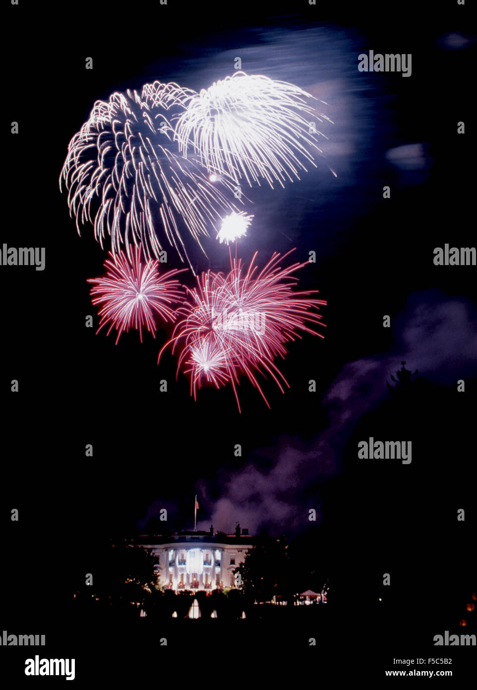 Fireworks explode over the White House during the annual Congressional ...