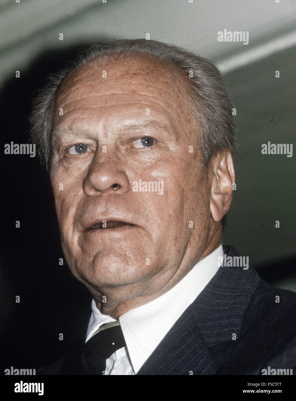 Chicago, Illinois 7-16-1986 Former President Gerald R. Ford speaking in ...