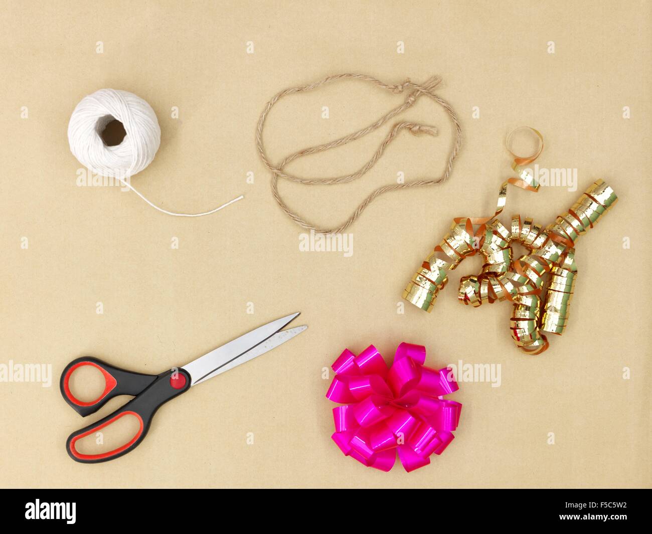 A studio photo of gift wrapping items Stock Photo - Alamy