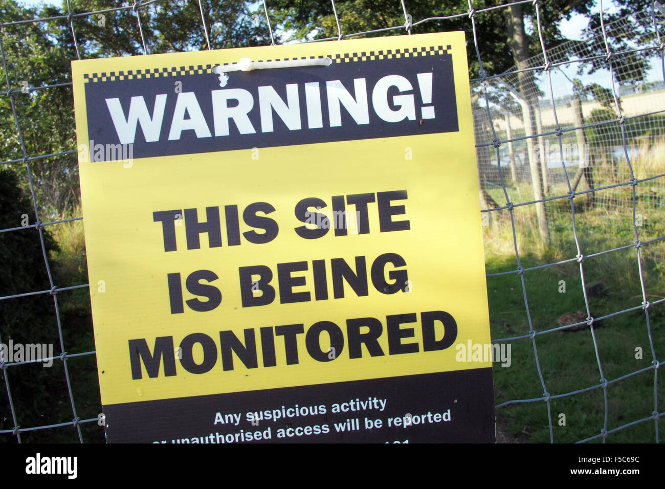 WARNING private property CCTV monitoring sign England UK Stock Photo ...