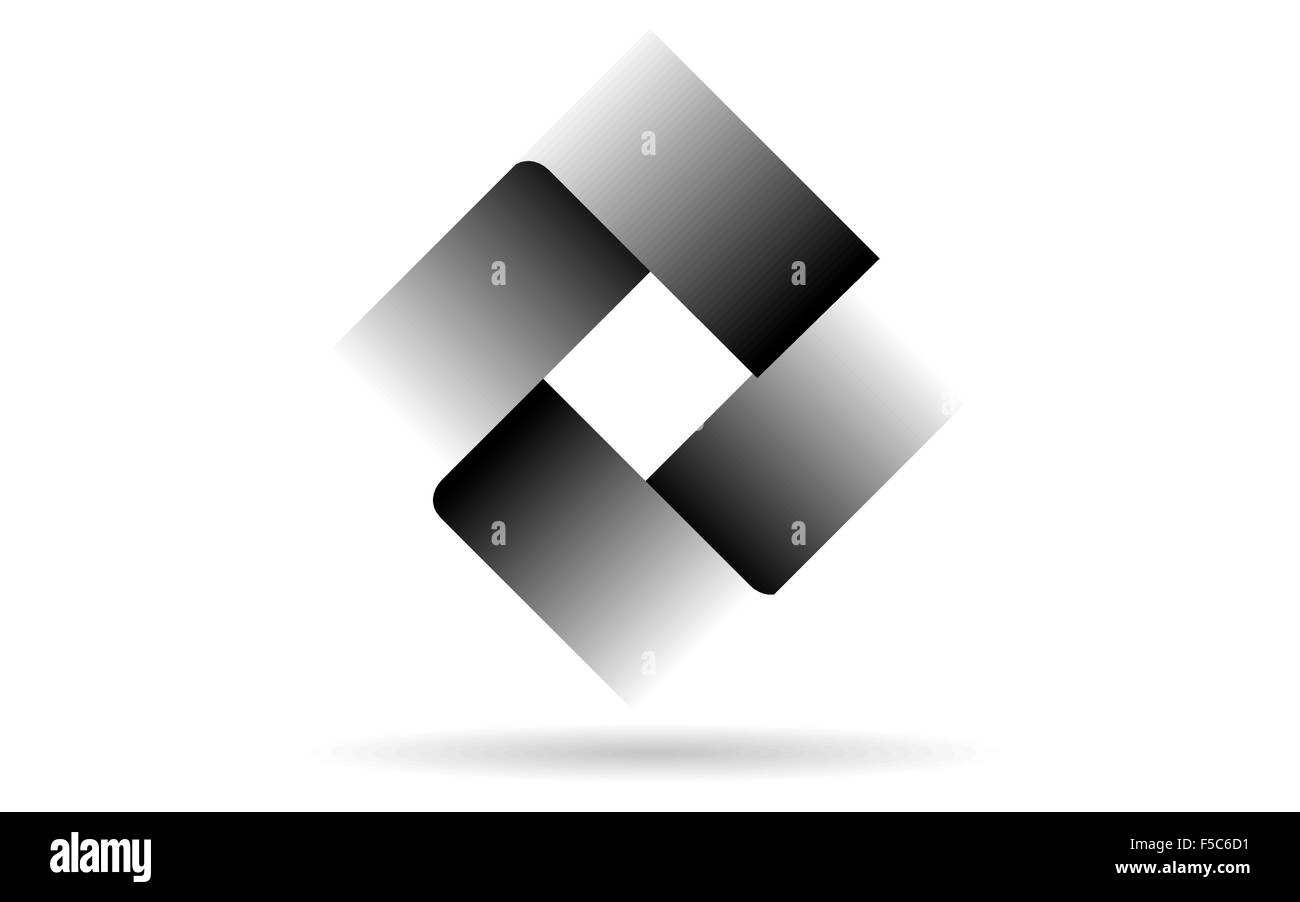 Abstract 3D Retangle Design isolated with white Stock Vector Image ...