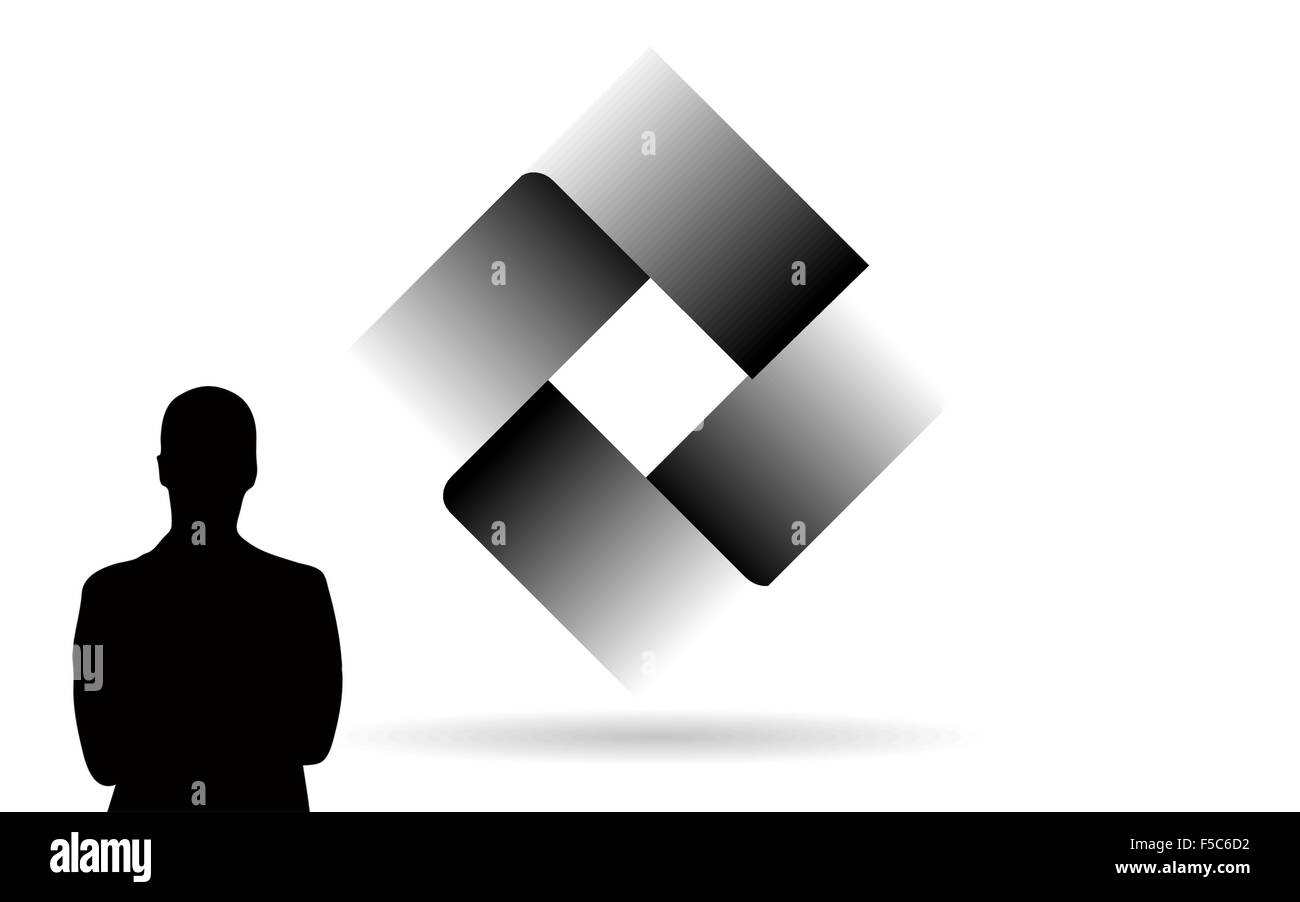 Abstract 3D Retangle Design isolated with white Stock Vector Image ...
