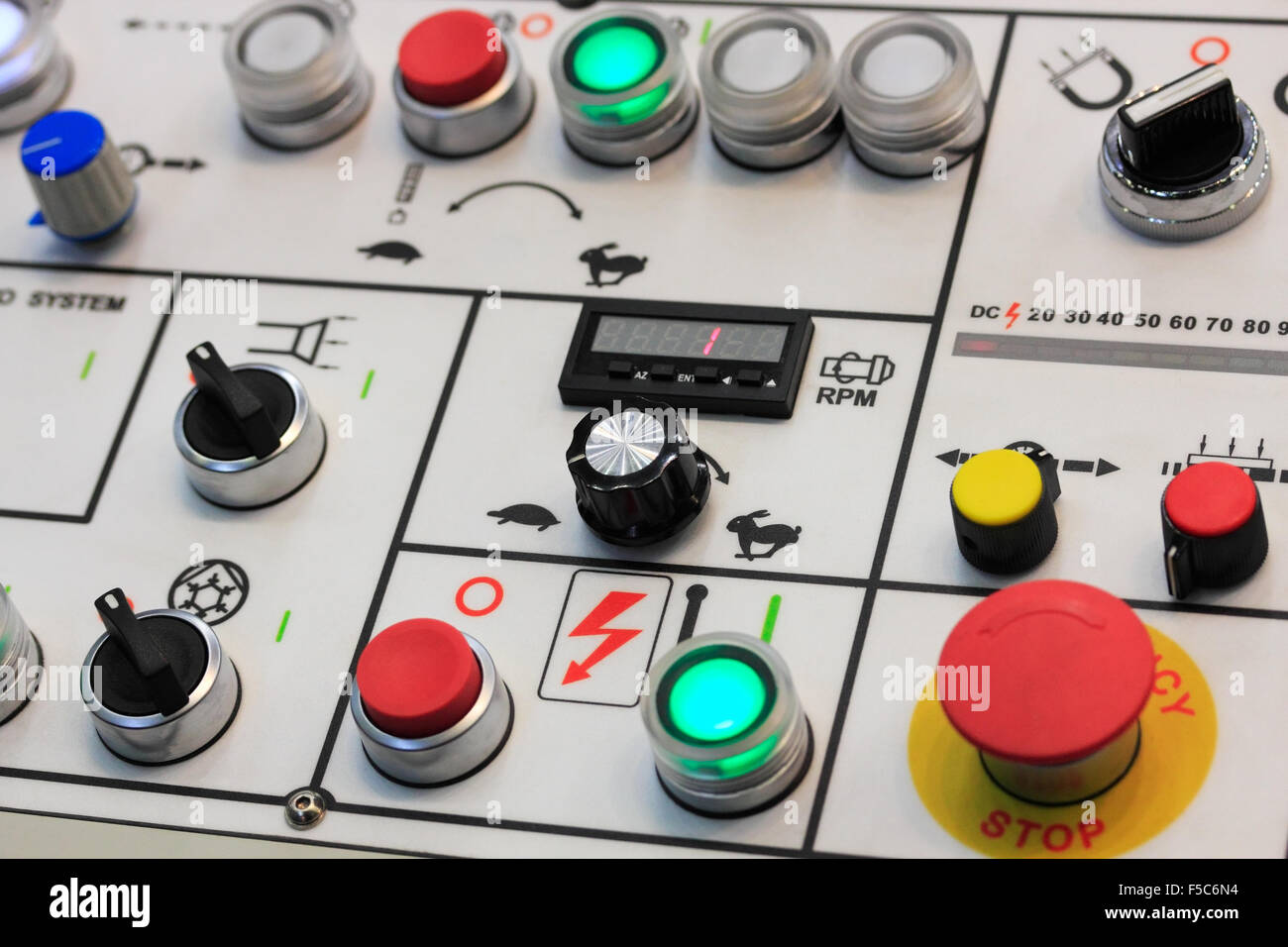 Control panel of turning machining center. Closeup view Stock Photo - Alamy