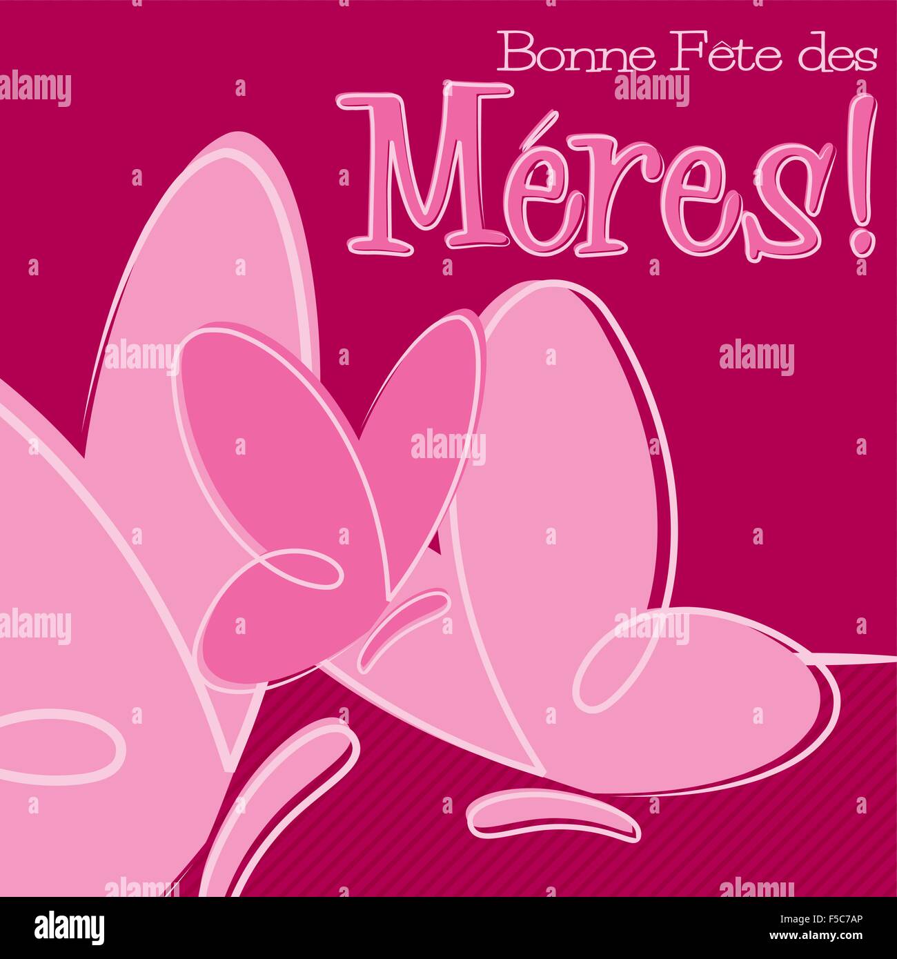 Hand Drawn French Happy Mother's Day card in vector format Stock Vector ...