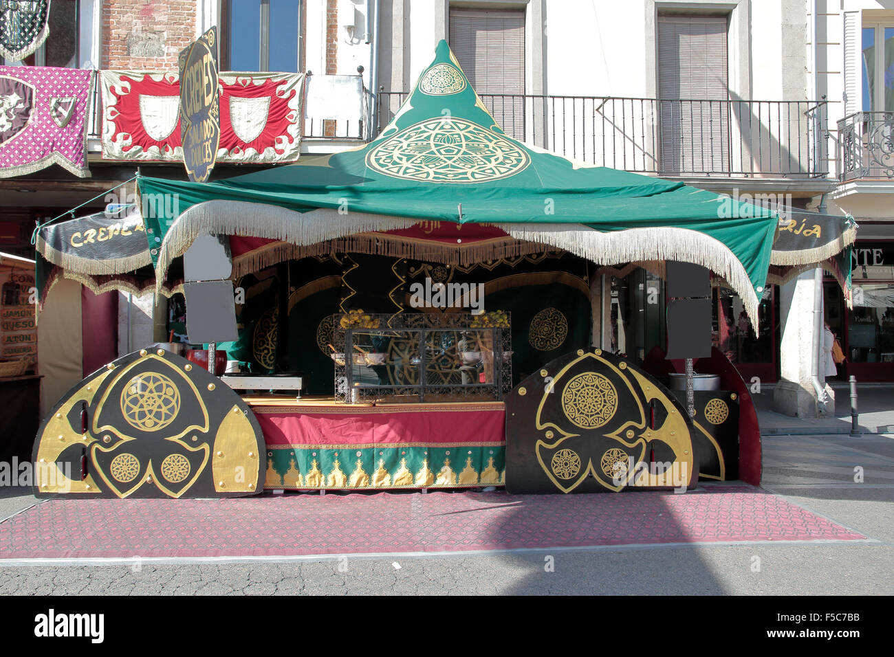 outdoor creperie decorated with arabic style Stock Photo - Alamy
