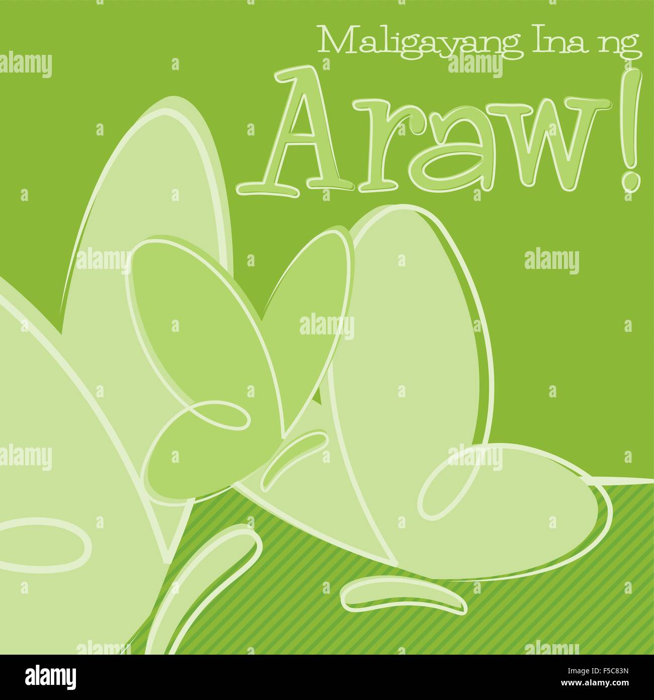 Hand Drawn Tagalog Happy Mother's Day card in vector format Stock ...