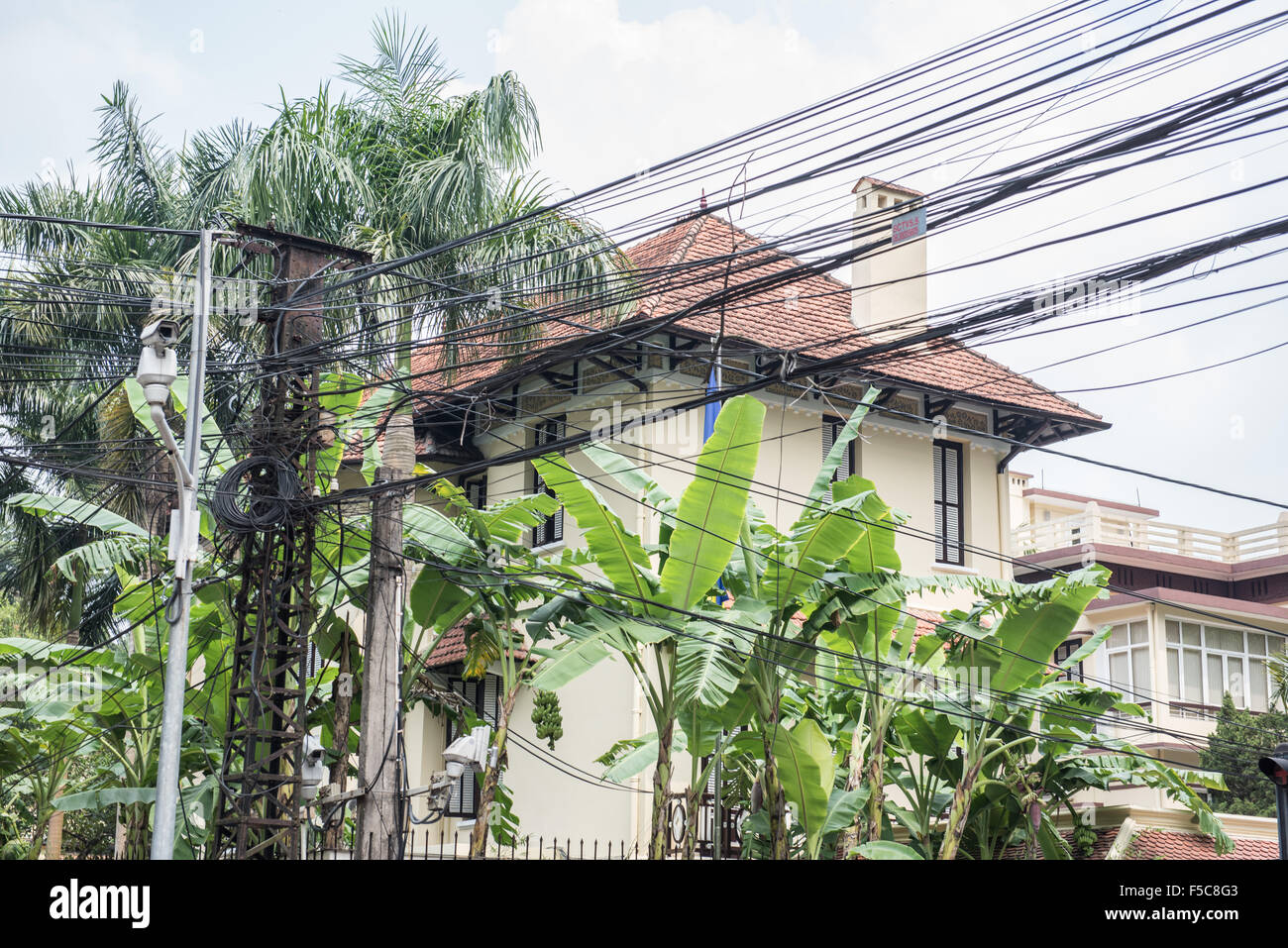 Electric Pole on Street Stock Photo - Alamy