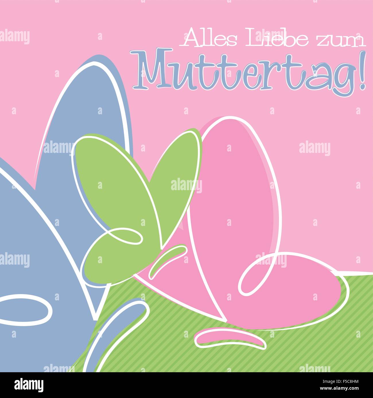 Hand Drawn German Happy Mother's Day card in vector format Stock Vector ...