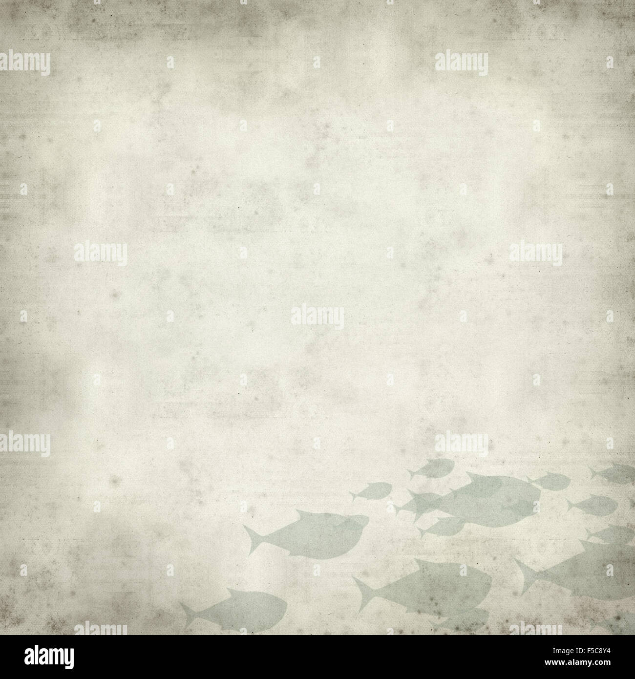 textured old paper background with many swimming fish Stock Photo - Alamy