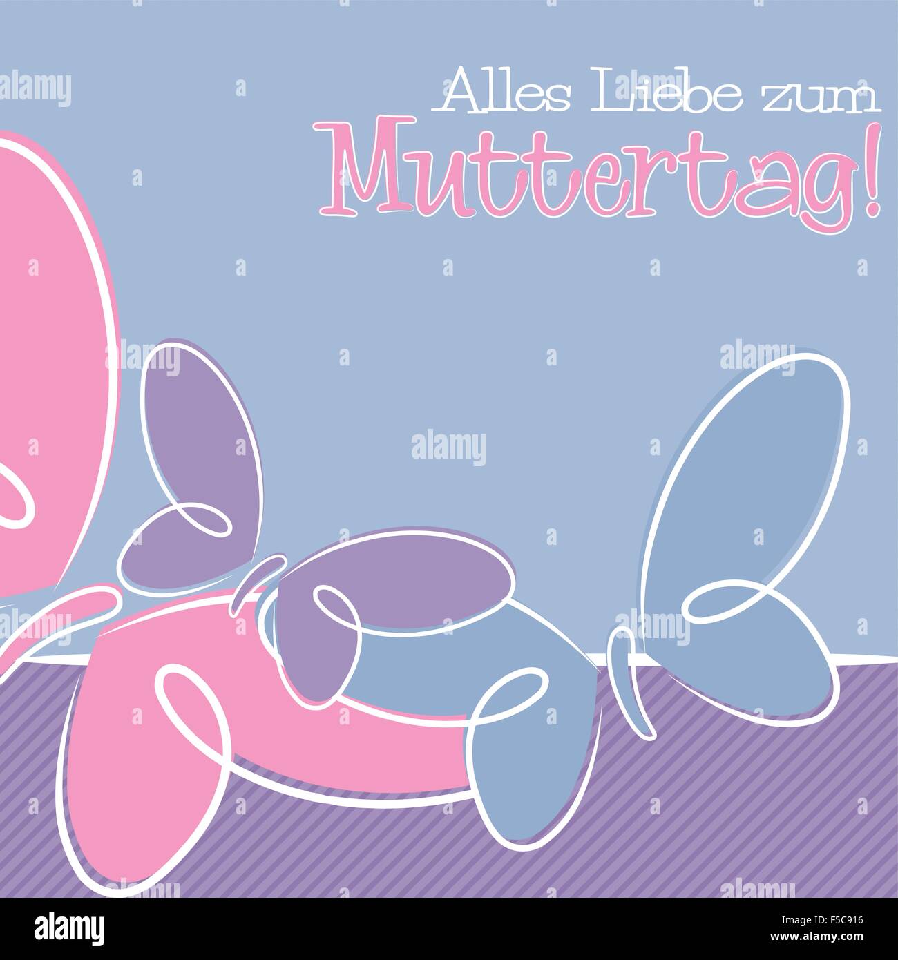 Hand Drawn German Happy Mother's Day card in vector format Stock Vector ...