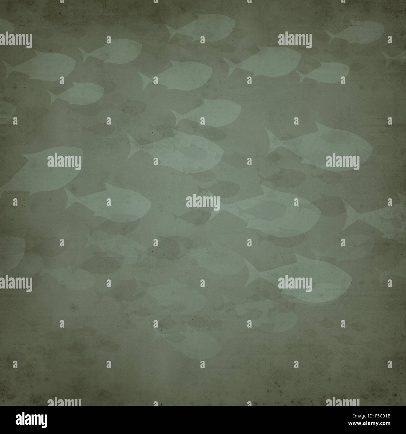 textured old paper background with many swimming fish Stock Photo - Alamy