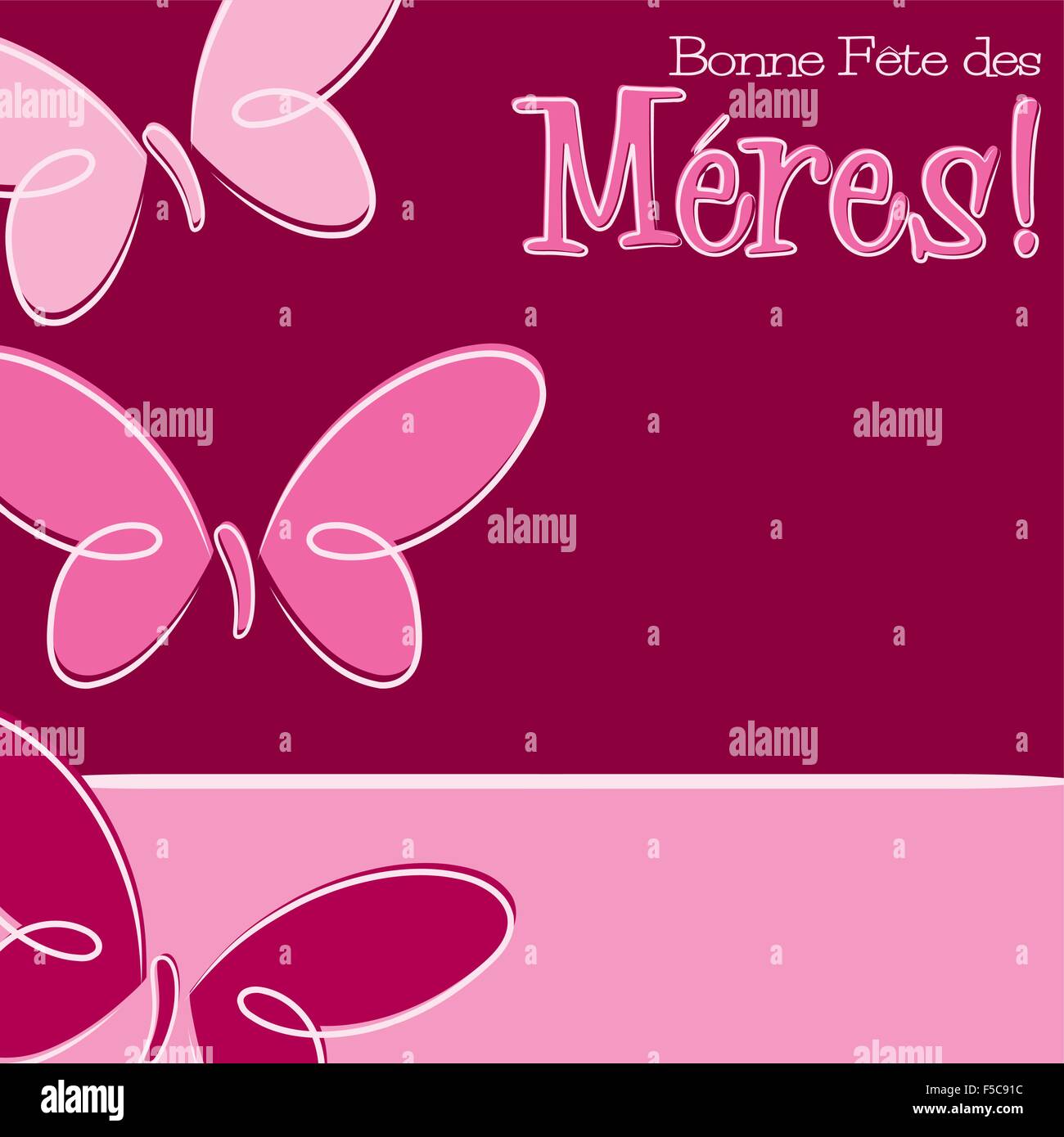 Hand Drawn French Happy Mother's Day card in vector format Stock Vector ...