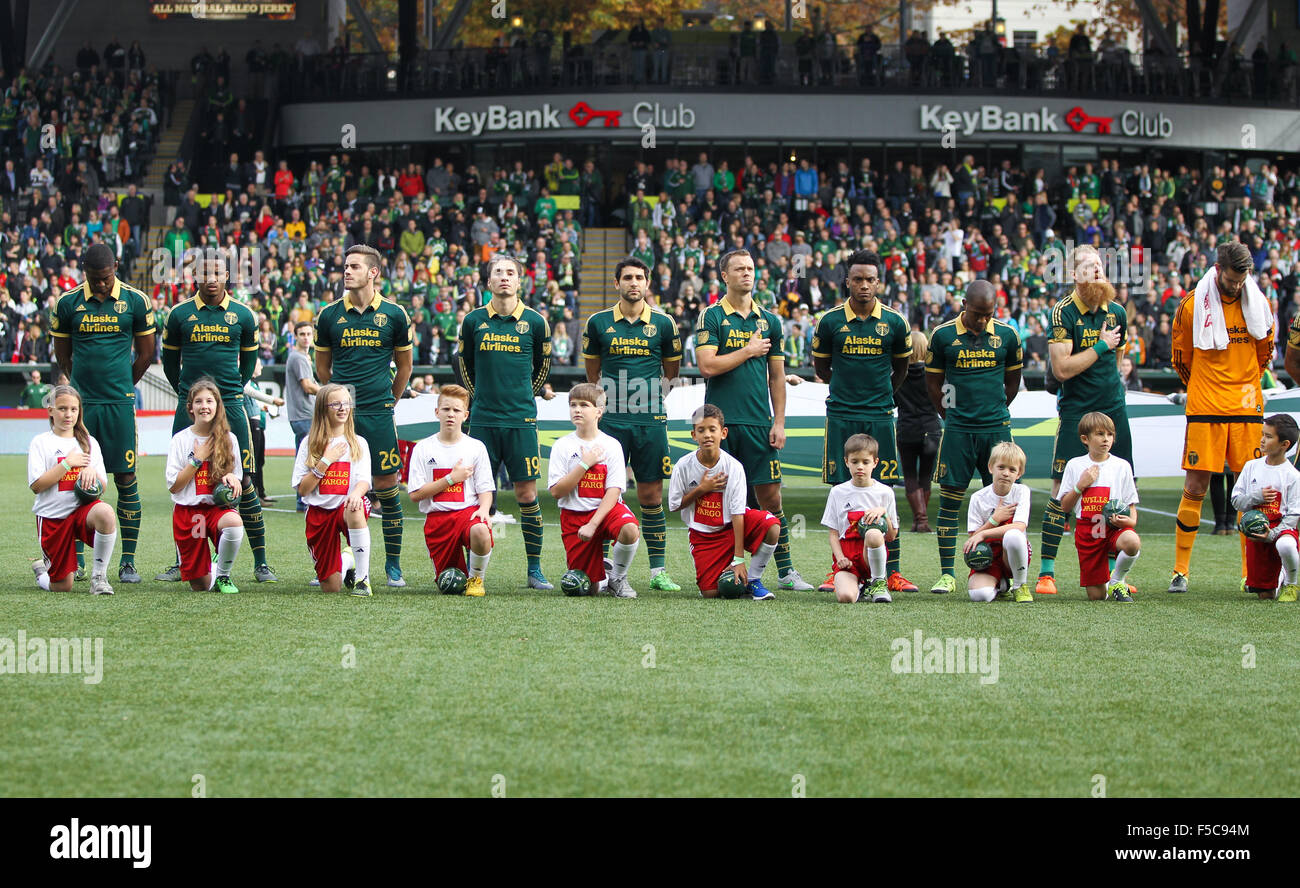 Portland, Oregon, USA. 1st Nov, 2015. The Timbers starting 11 during ...