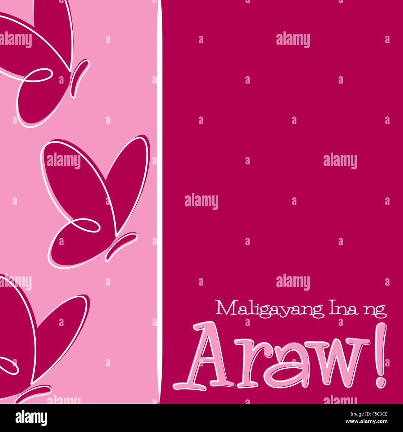 Hand Drawn Tagalog Happy Mother's Day card in vector format Stock ...