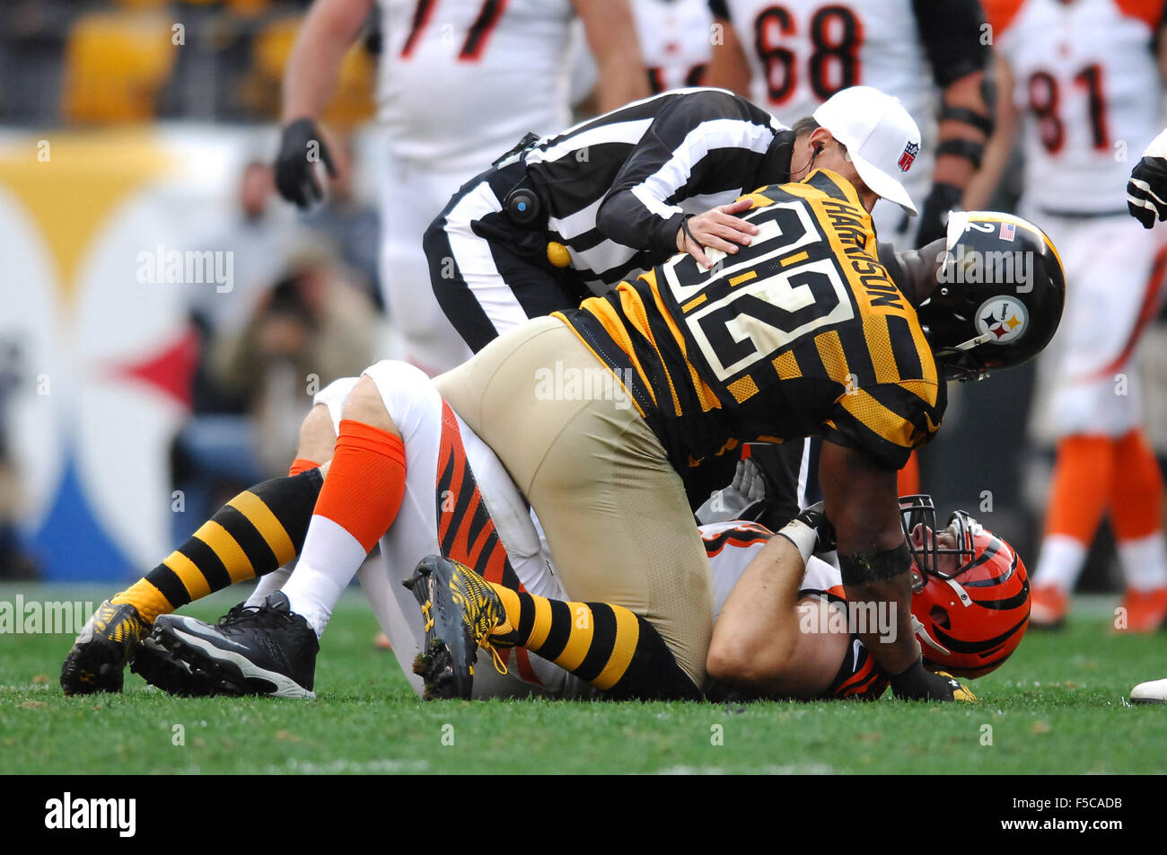 Pittsburgh, PA, USA. 1st Nov, 2015. James Harrison #92 during the ...