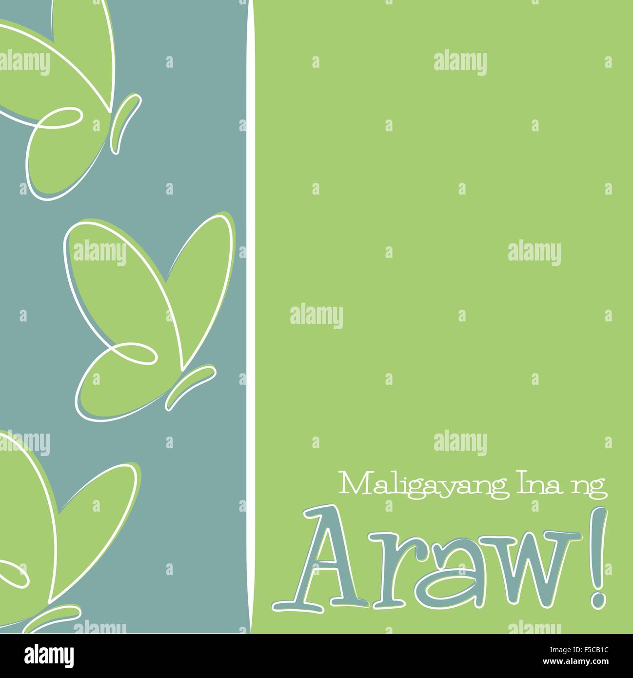 Hand Drawn Tagalog Happy Mother's Day card in vector format Stock ...