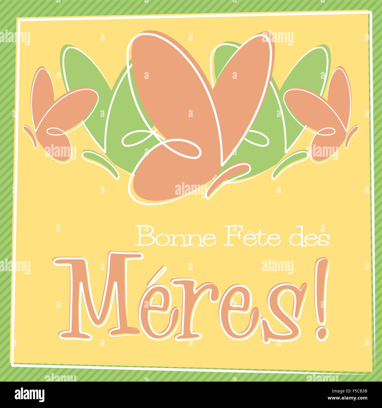 Hand Drawn French Happy Mother's Day card in vector format Stock Vector ...
