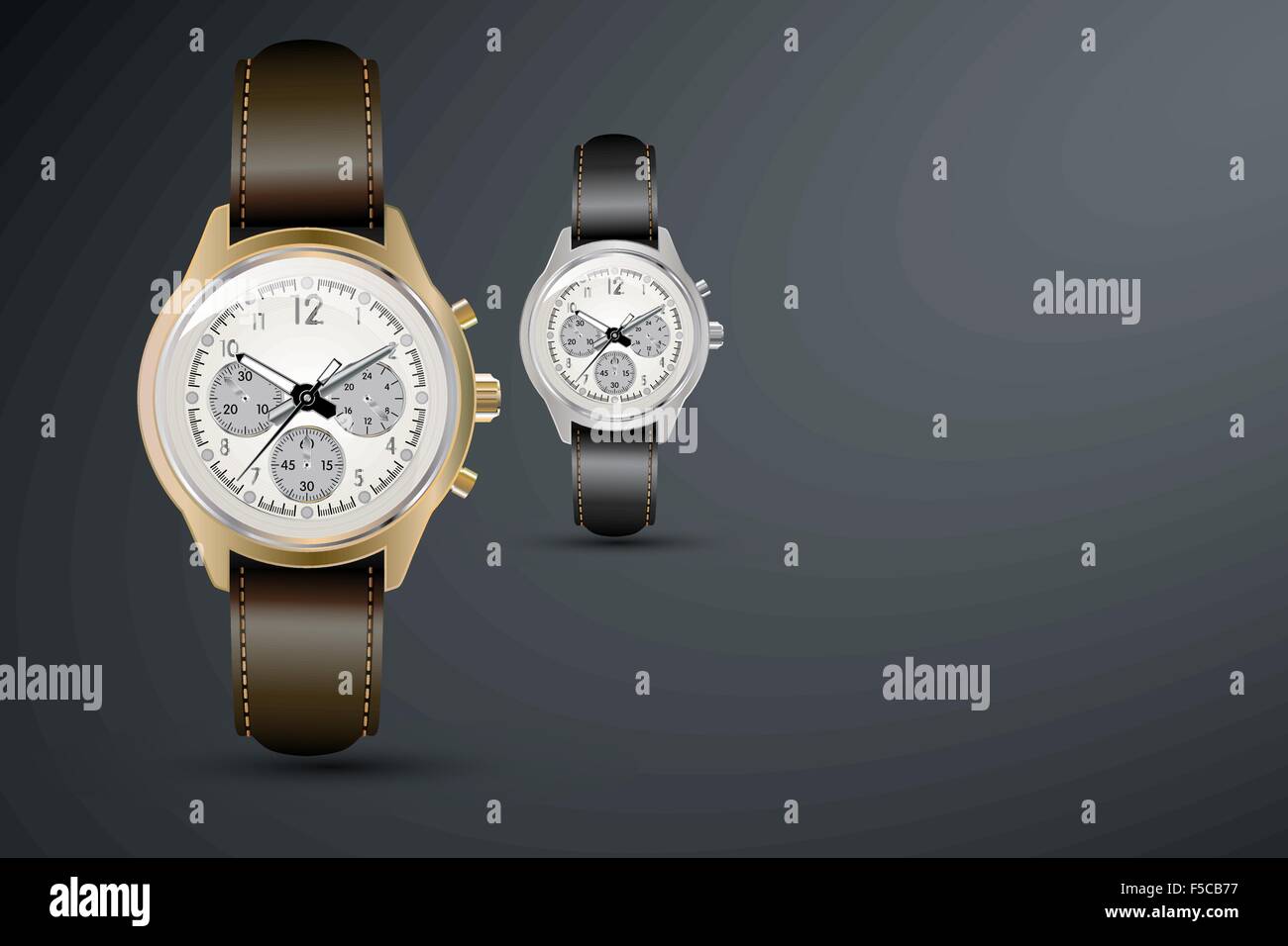Stylish detailed watch on a dark background.Vector Stock Vector Image ...