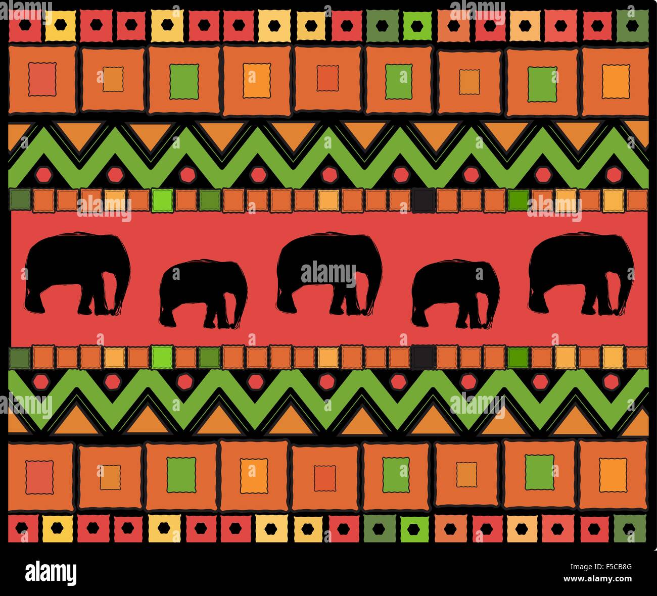 Abstract ethnic pattern of squares and triangles.Vector Stock Vector ...