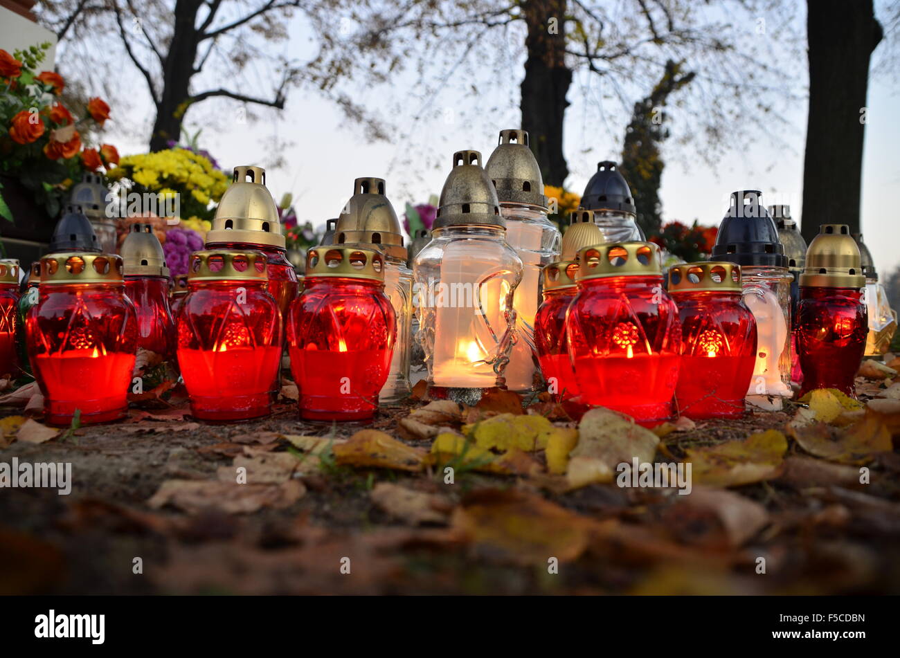 Grave lights ... to always remember Stock Photo - Alamy