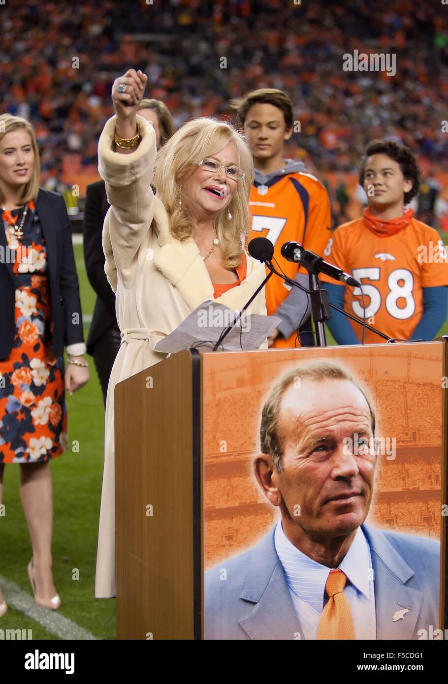 Denver, Colorado, USA. 1st Nov, 2015. ANNABEL BOWLEN, wife of Broncos ...