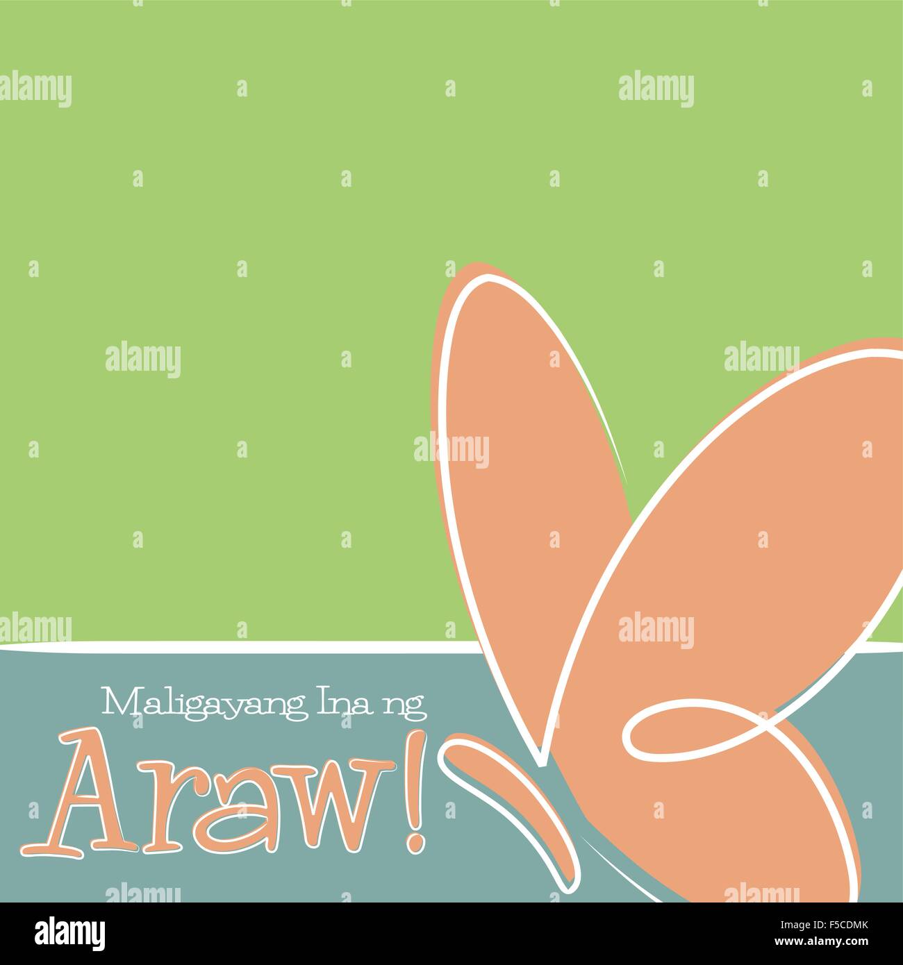 Hand Drawn Tagalog Happy Mother's Day card in vector format Stock ...