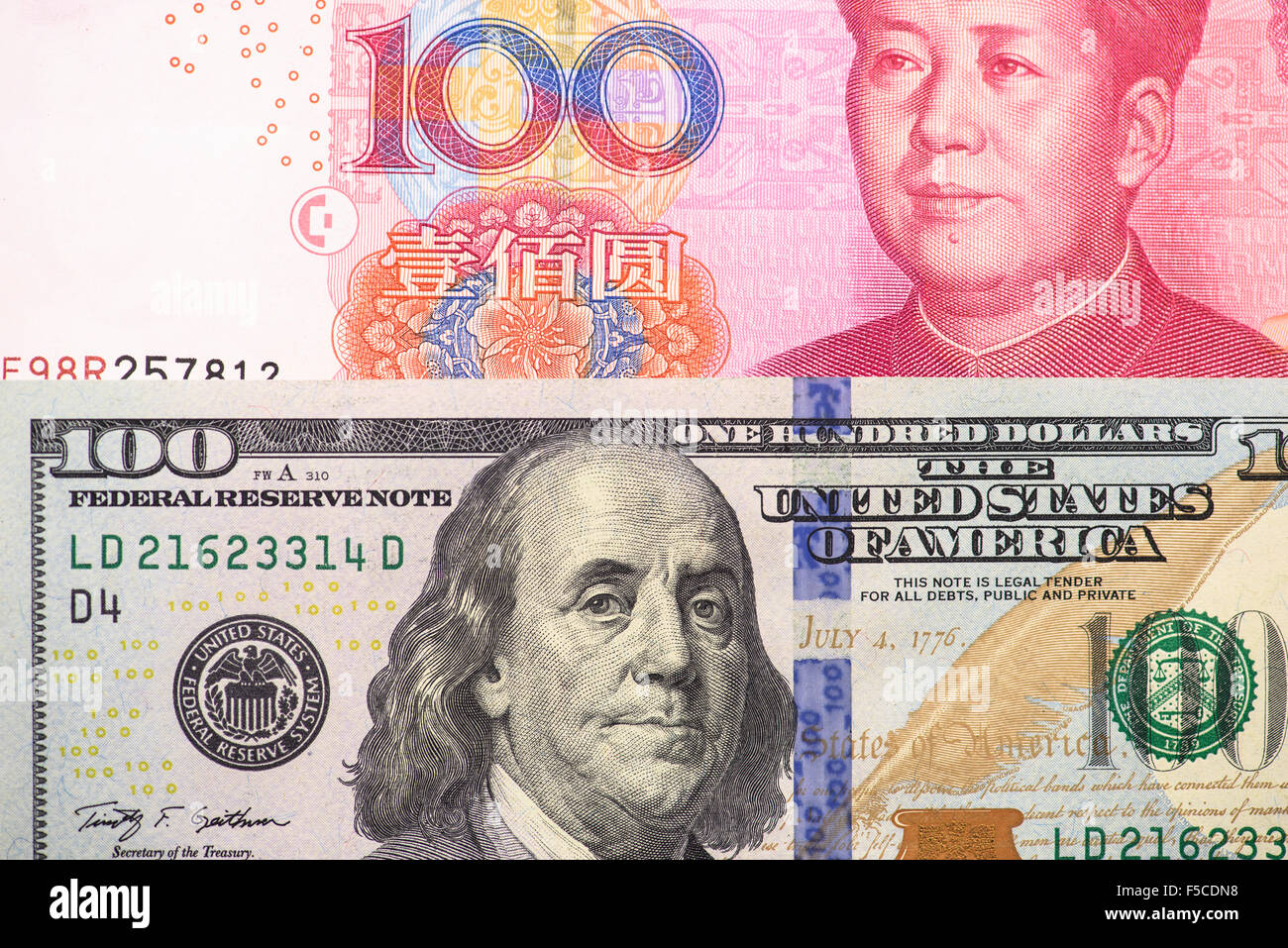 USA and Chinese banknotes Stock Photo - Alamy