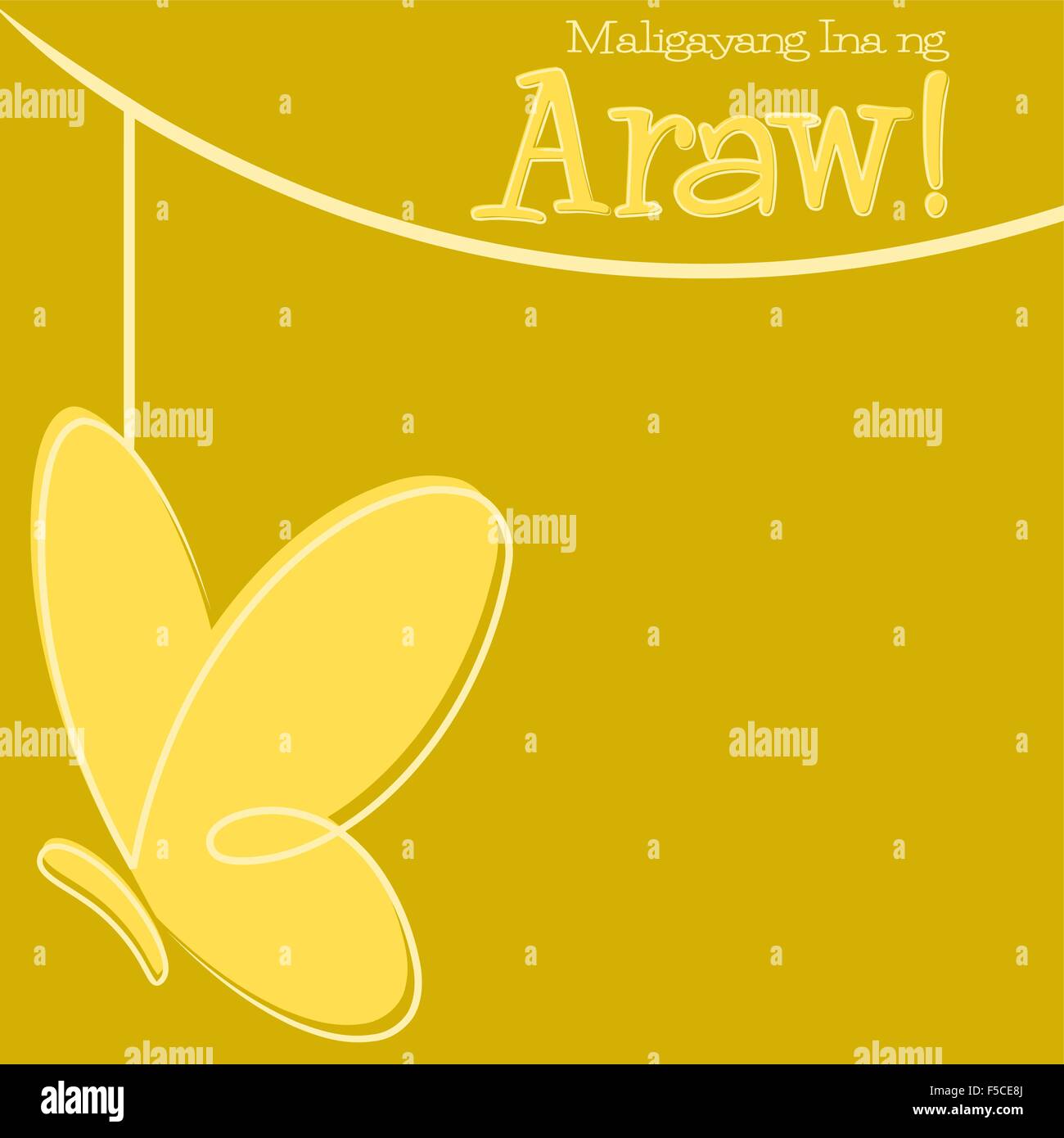 Hand Drawn Tagalog Happy Mother's Day card in vector format Stock ...