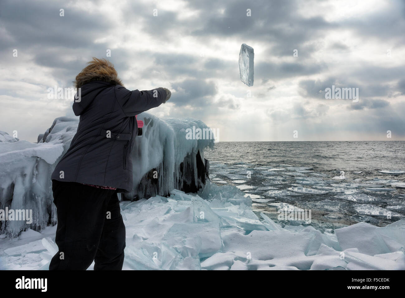 Woman in freezing water hi-res stock photography and images - Alamy