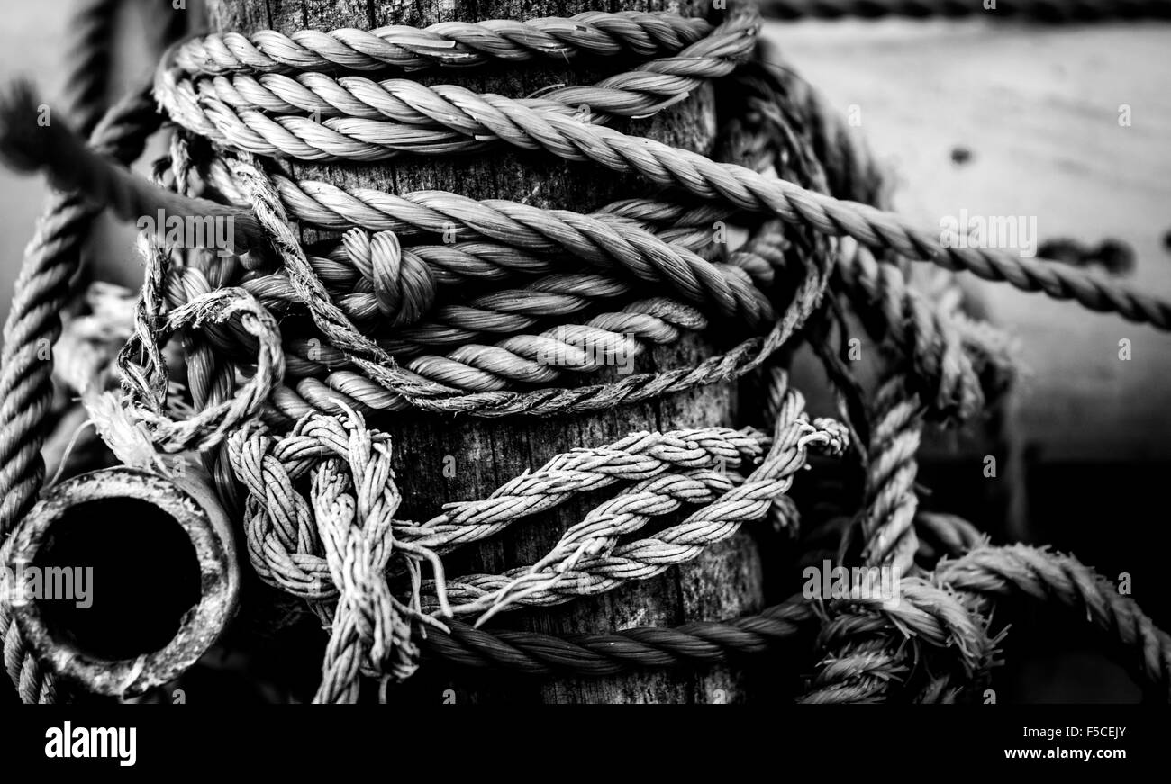 Rope on Bamboo Stock Photo - Alamy