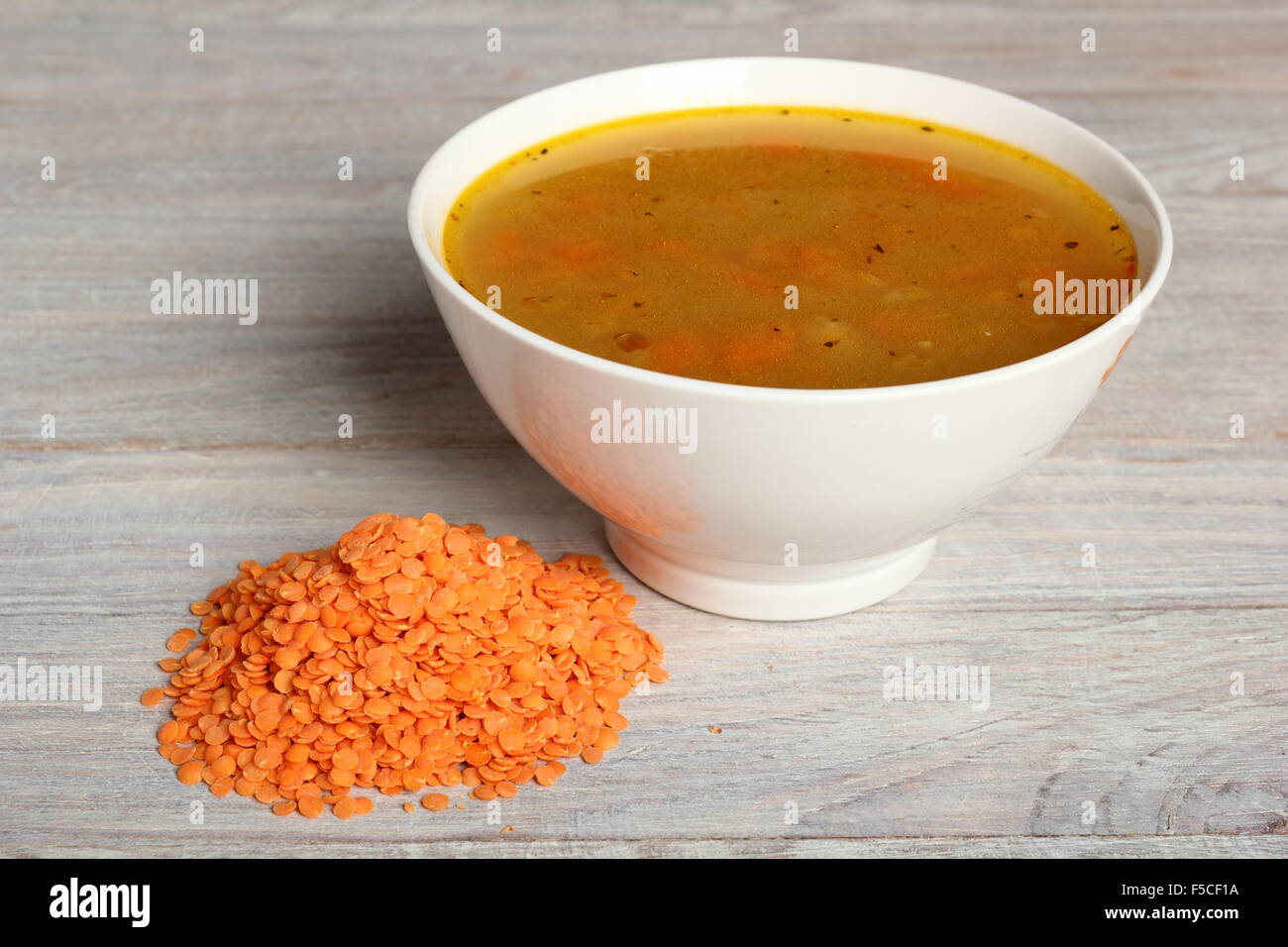 Red Lentils Soup Stock Photo - Alamy