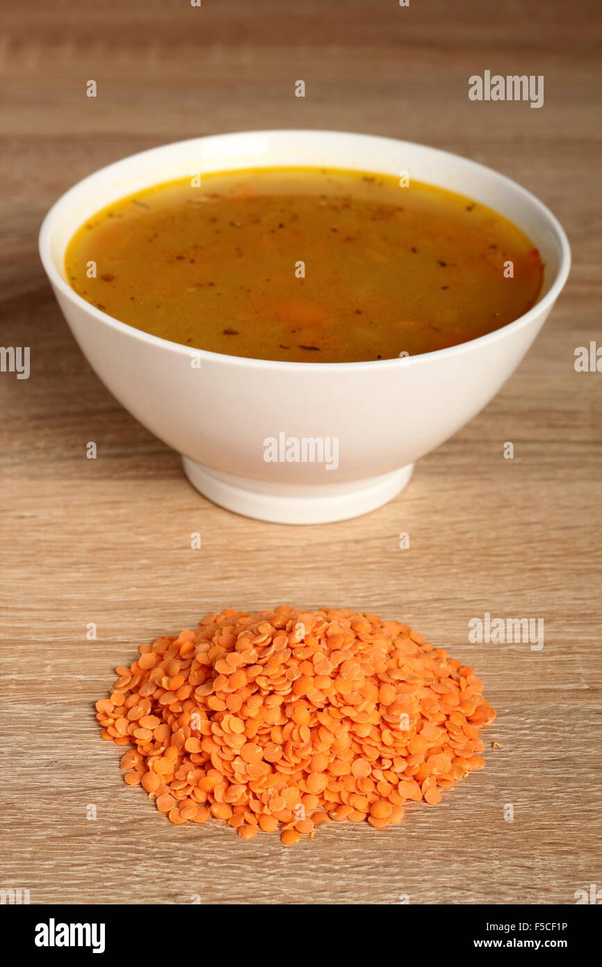 Red Lentils Soup Stock Photo - Alamy