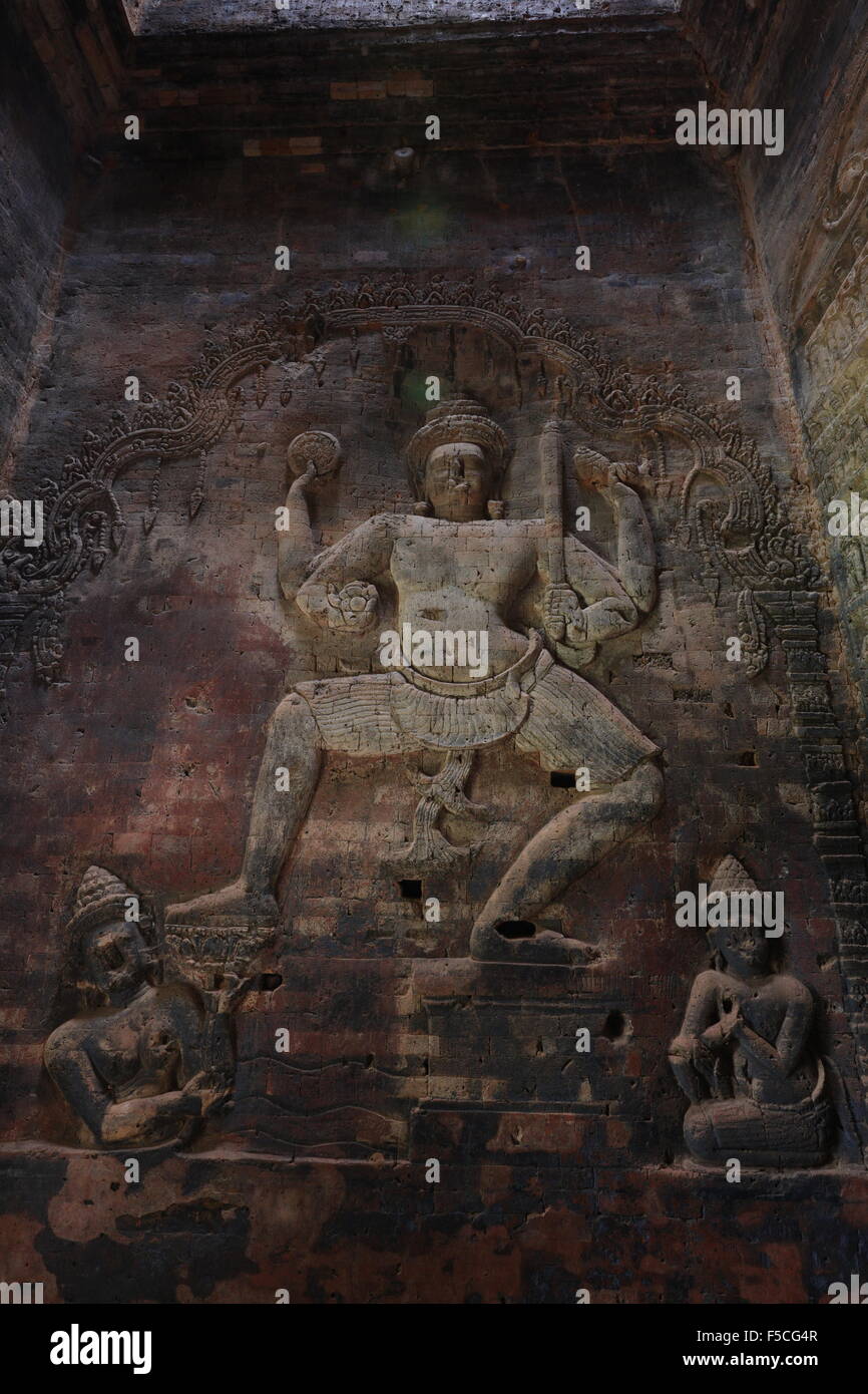 Carving in brick temple Stock Photo - Alamy