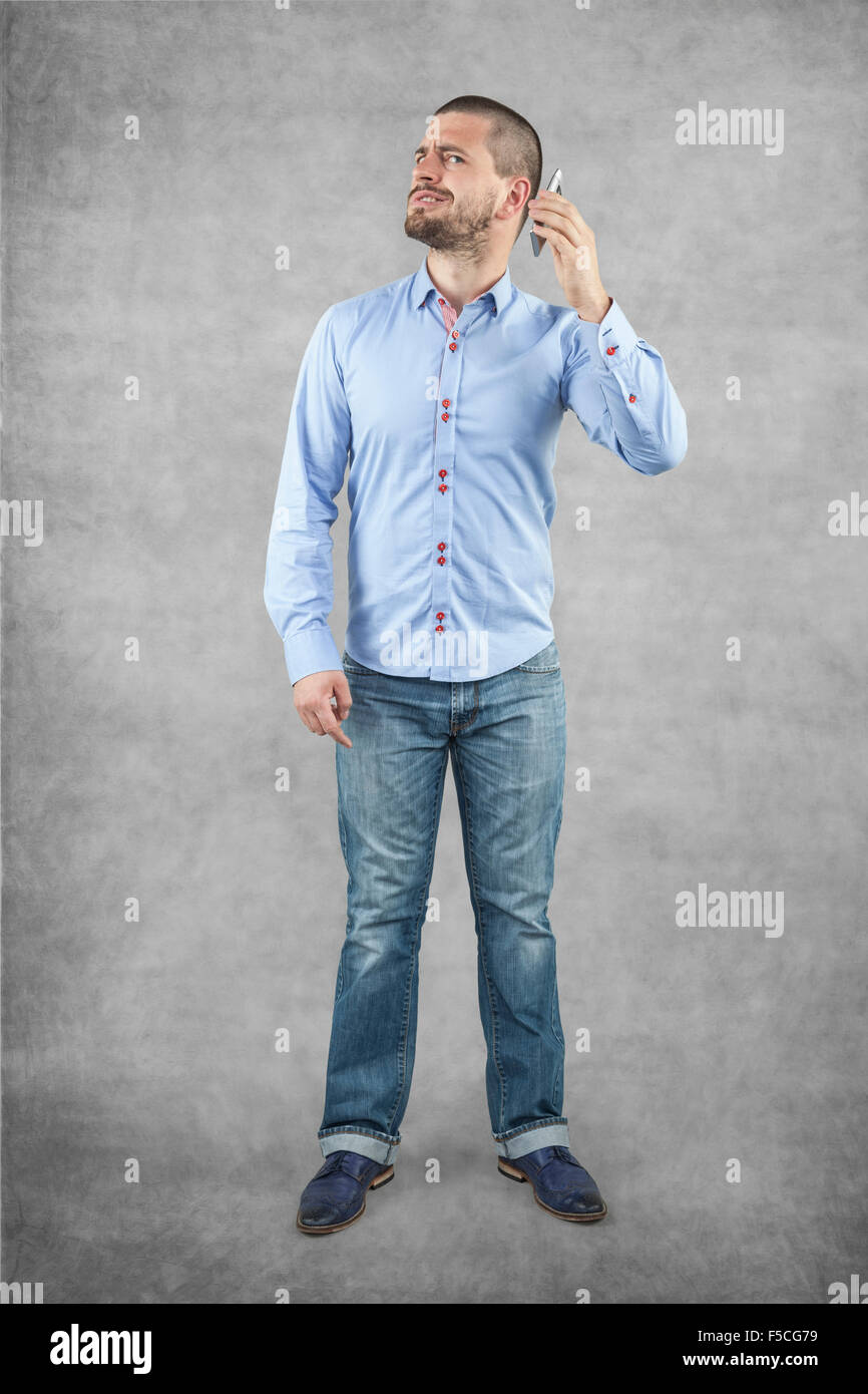 Businessman satellite phone hi-res stock photography and images - Alamy