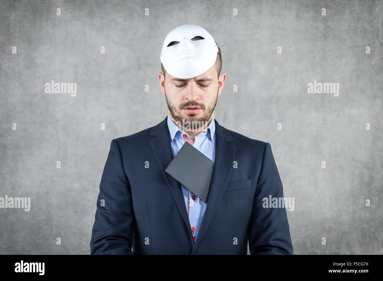 businessman caught bribe mask envelope receive ambush suit business ...