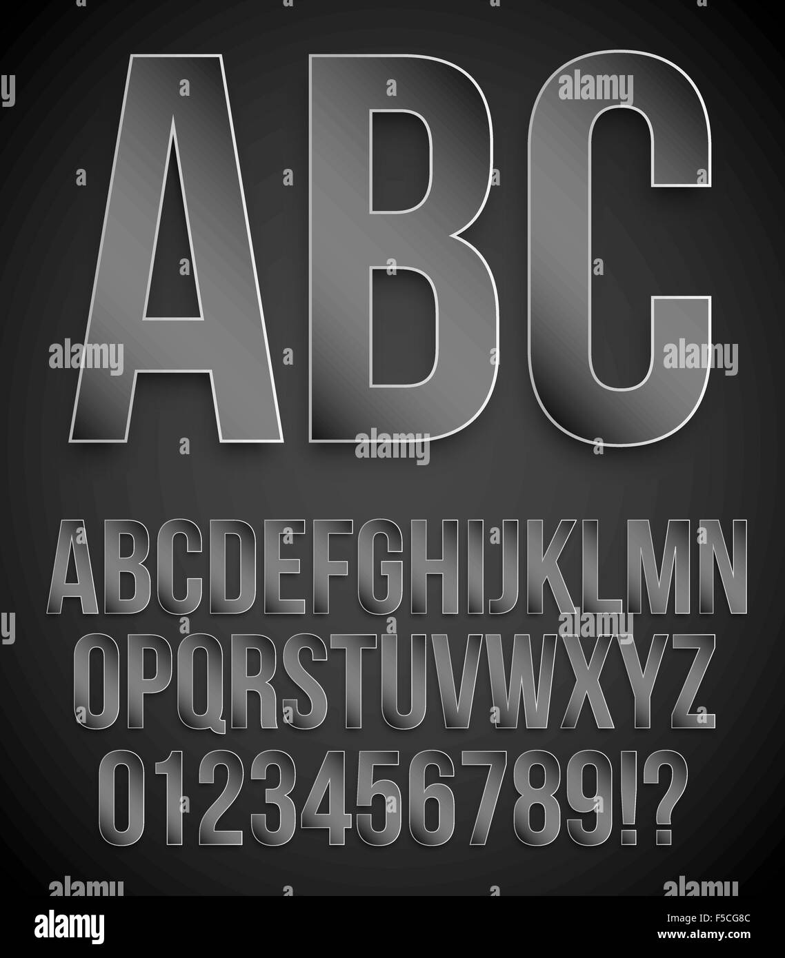 Flat alphabet Black and White Stock Photos & Images - Alamy
