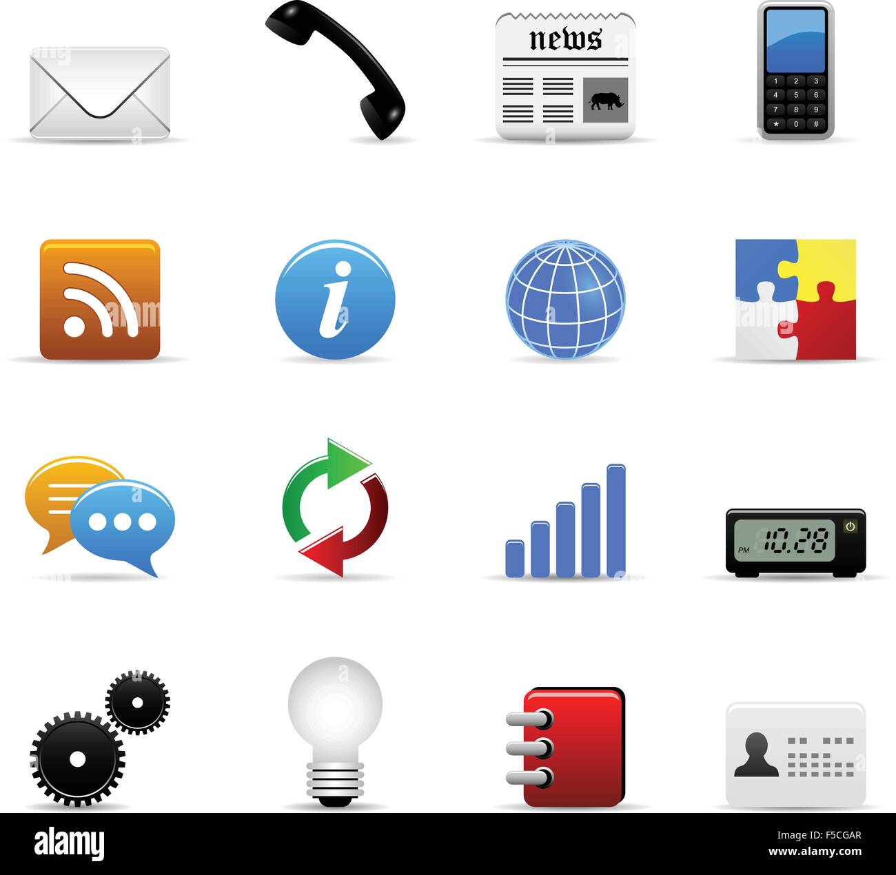 Phone icons email Stock Vector Images - Alamy