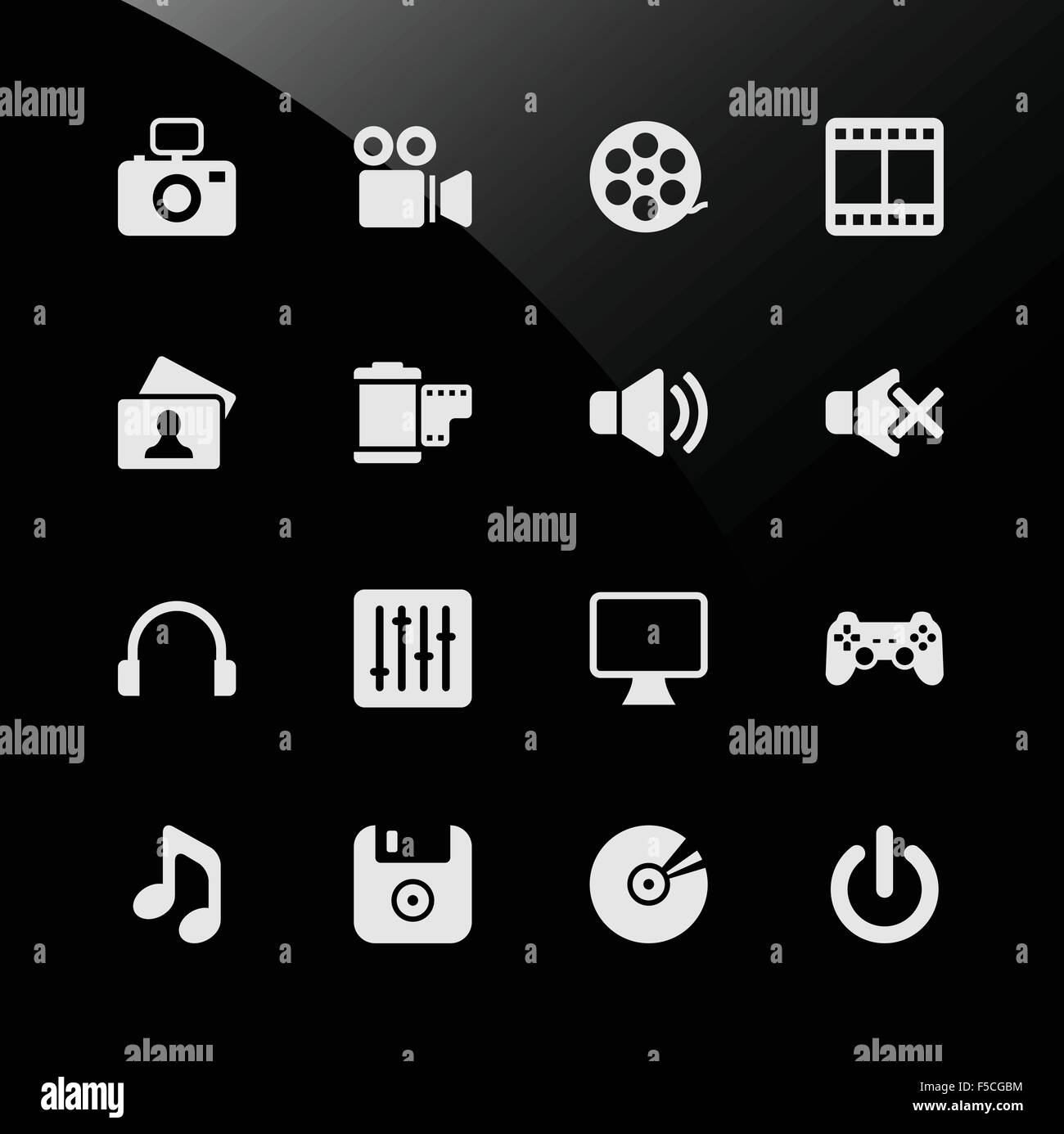 Multimedia Web Icons Stock Vector Image & Art - Alamy