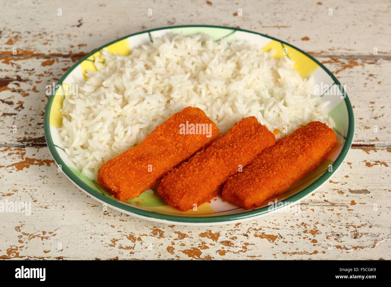 Dish fish fingers rice hi-res stock photography and images - Alamy