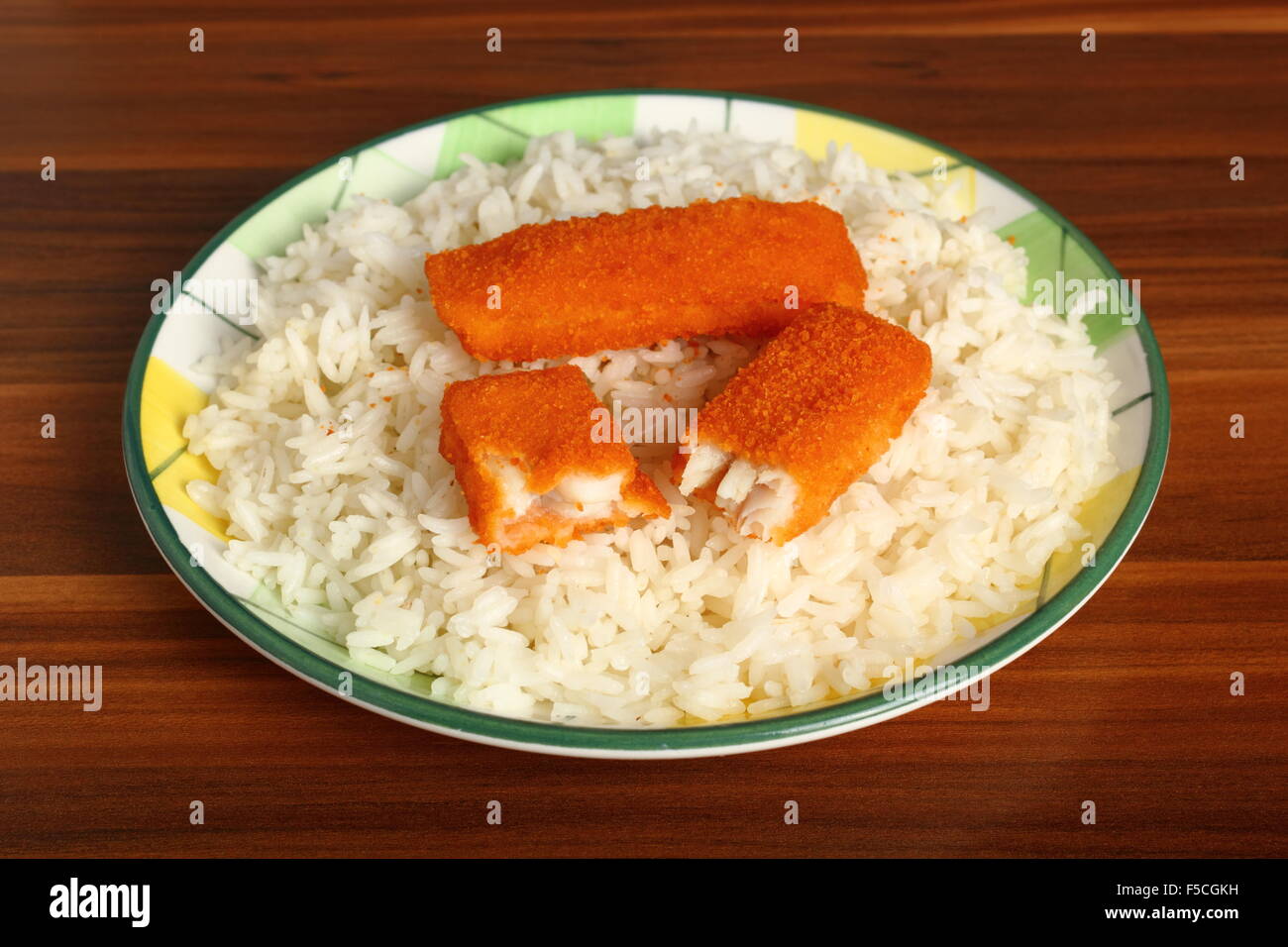 Dish fish fingers rice hi-res stock photography and images - Alamy