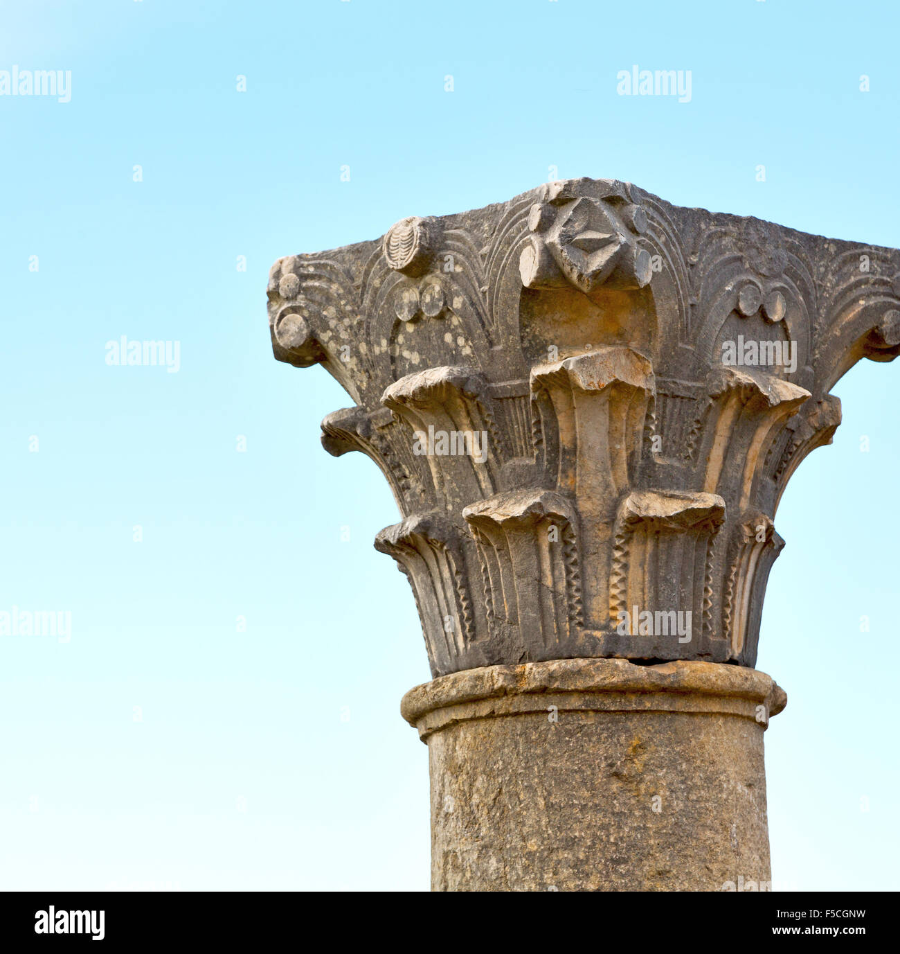 old column in the africa sky history and nature Stock Photo - Alamy