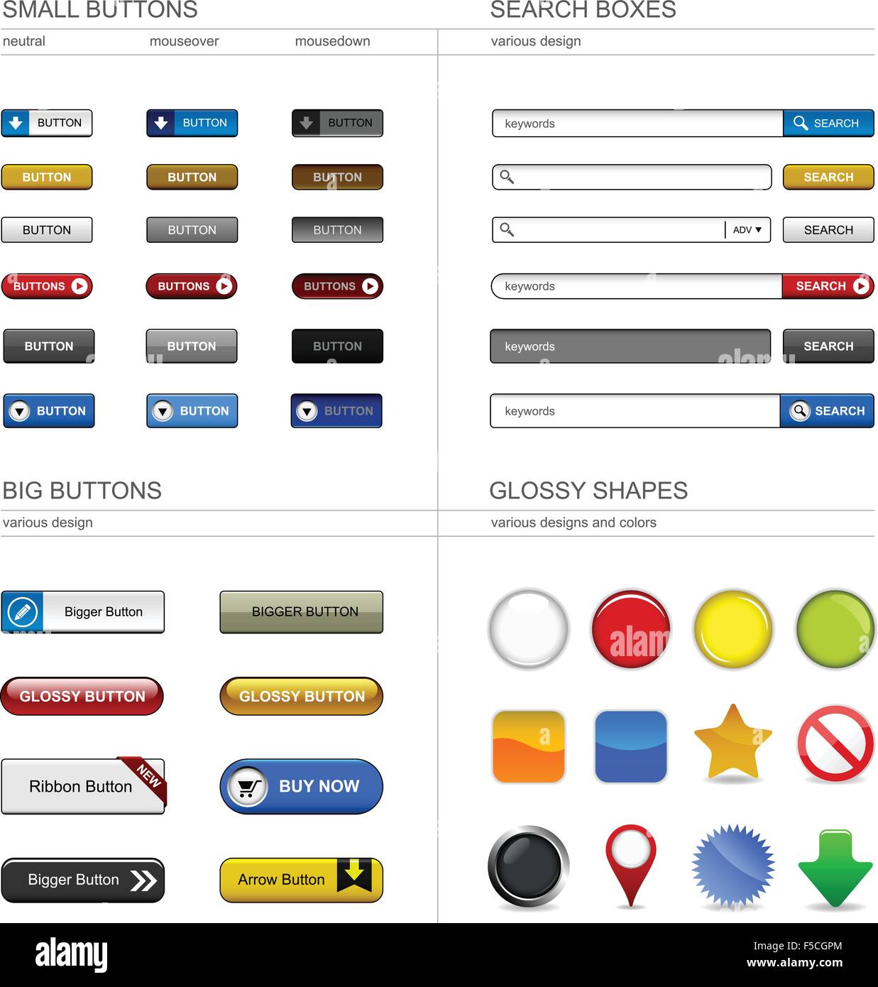 Big set web buttons web hi-res stock photography and images - Alamy