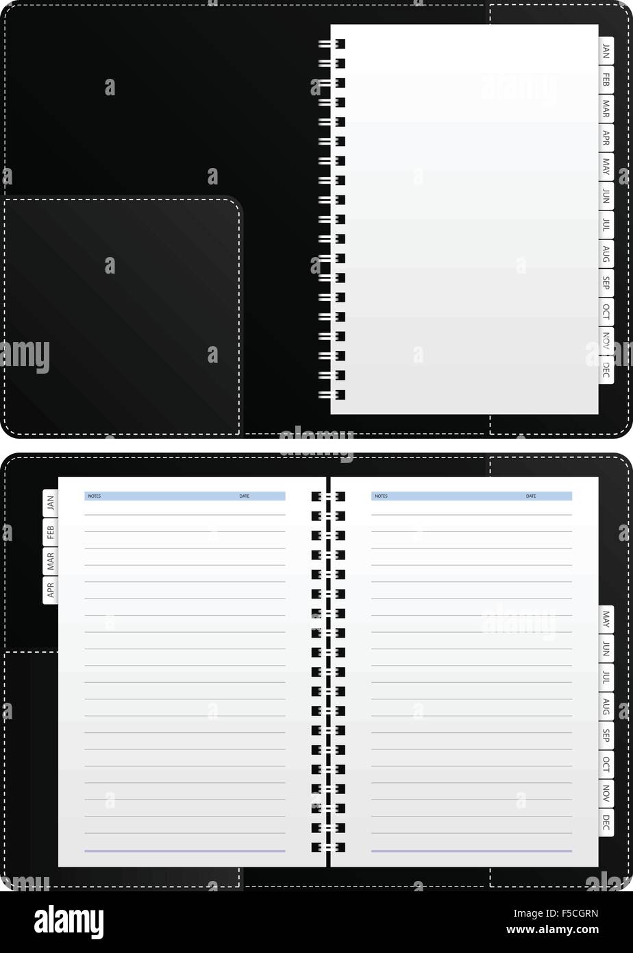 Diary Notebook, Ring Binder Stock Vector Image & Art - Alamy