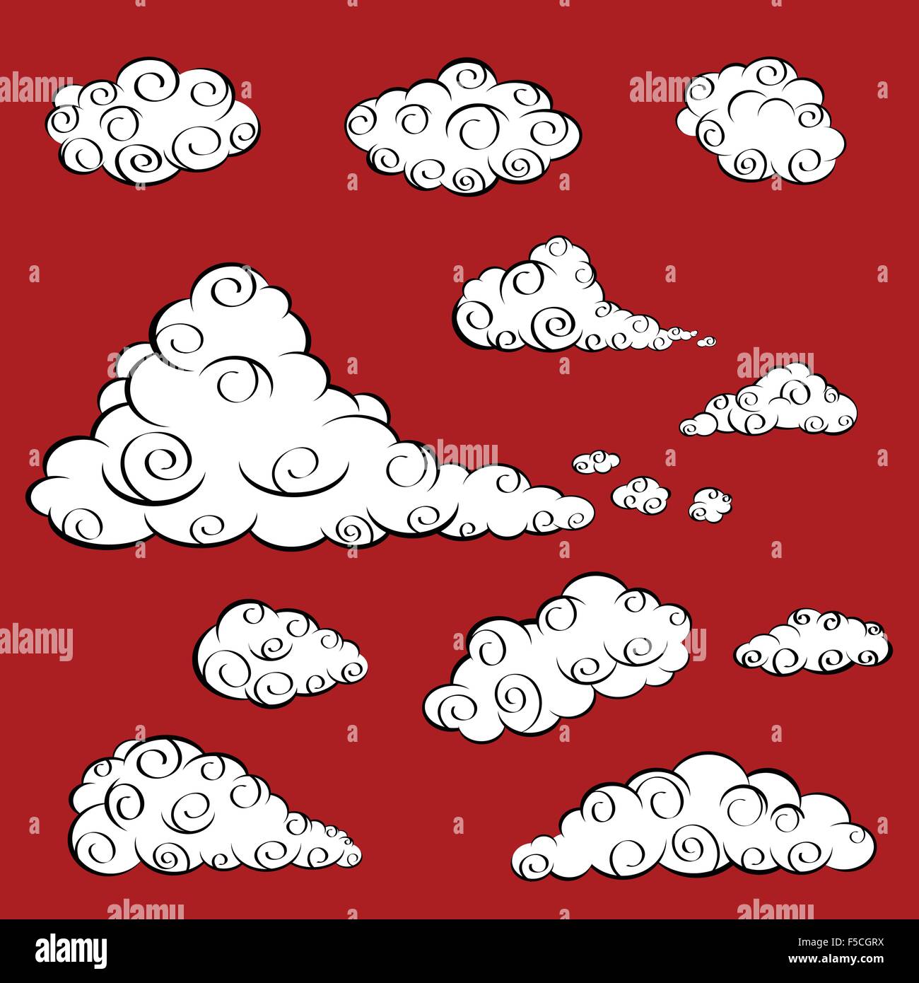 Cloud shape in traditional Stock Vector Images - Alamy