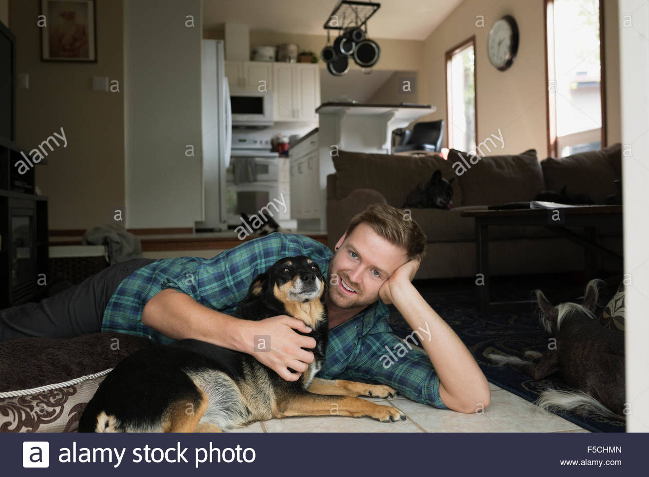 Dog man portrait hi-res stock photography and images - Alamy