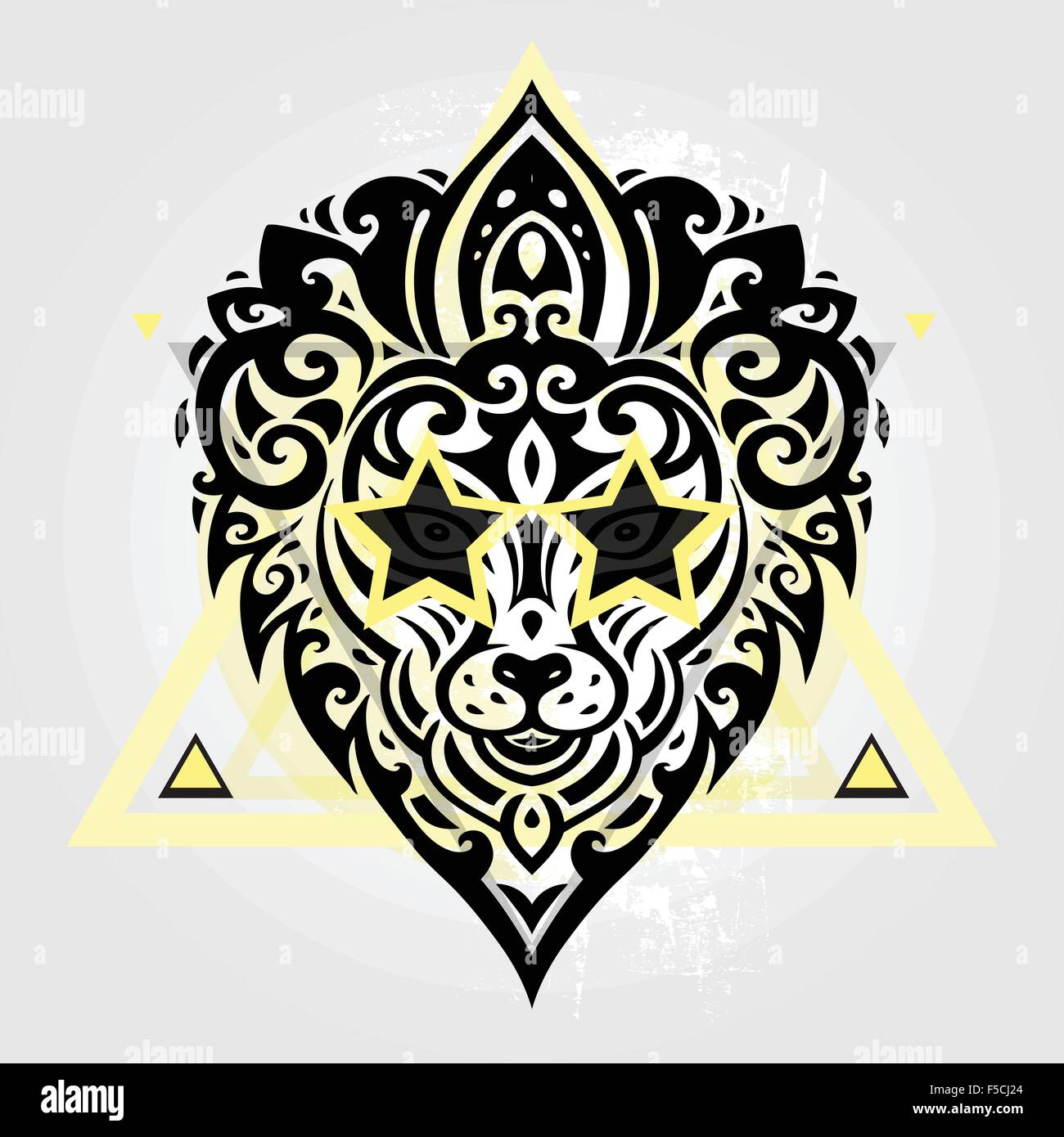 Lion head tribal pattern ethnic hi-res stock photography and images - Alamy