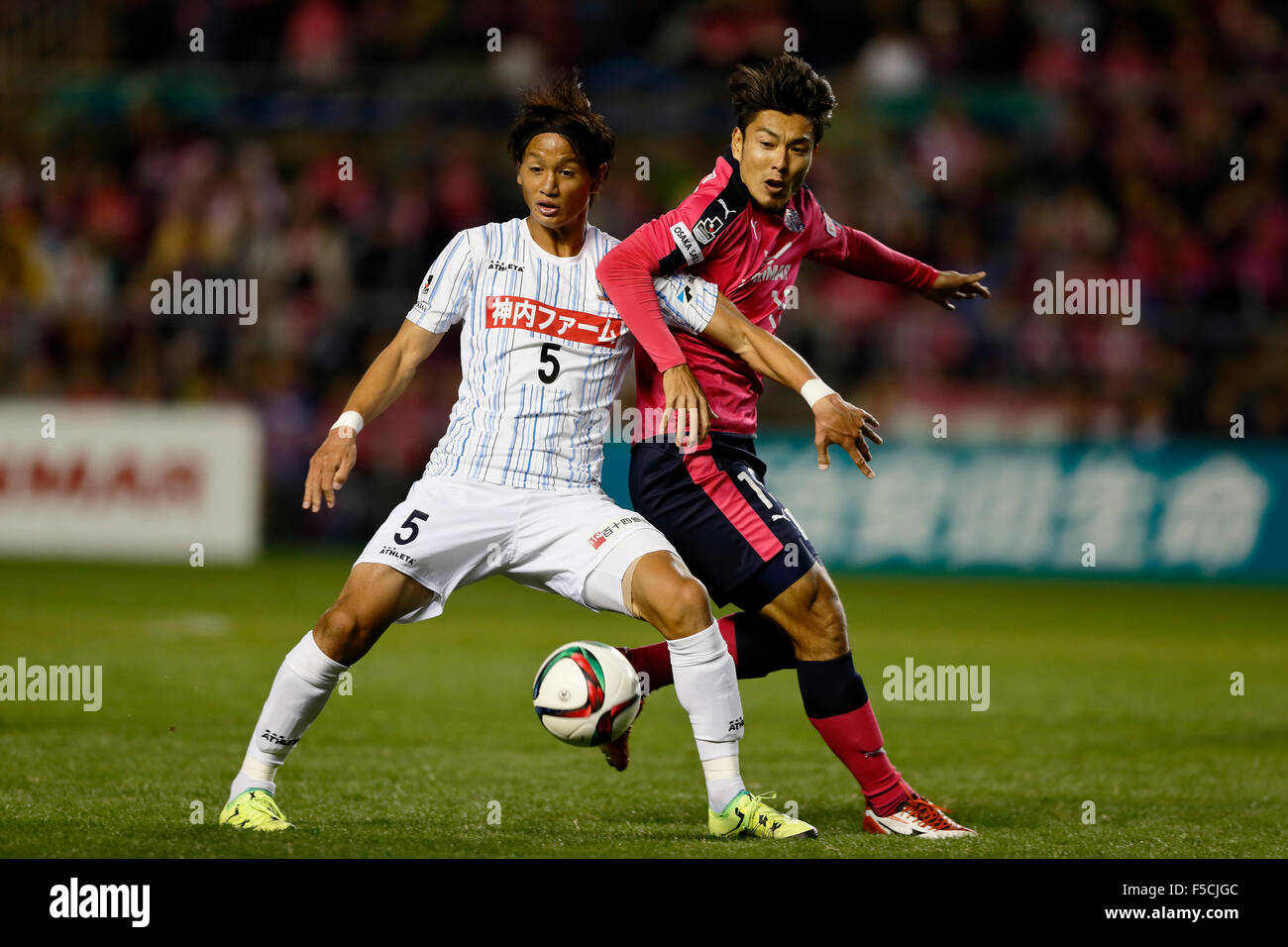 Osaka, Japan. 25th Oct, 2015. Yuji Takahashi (Kamatamare), Yuzo Tashiro ...