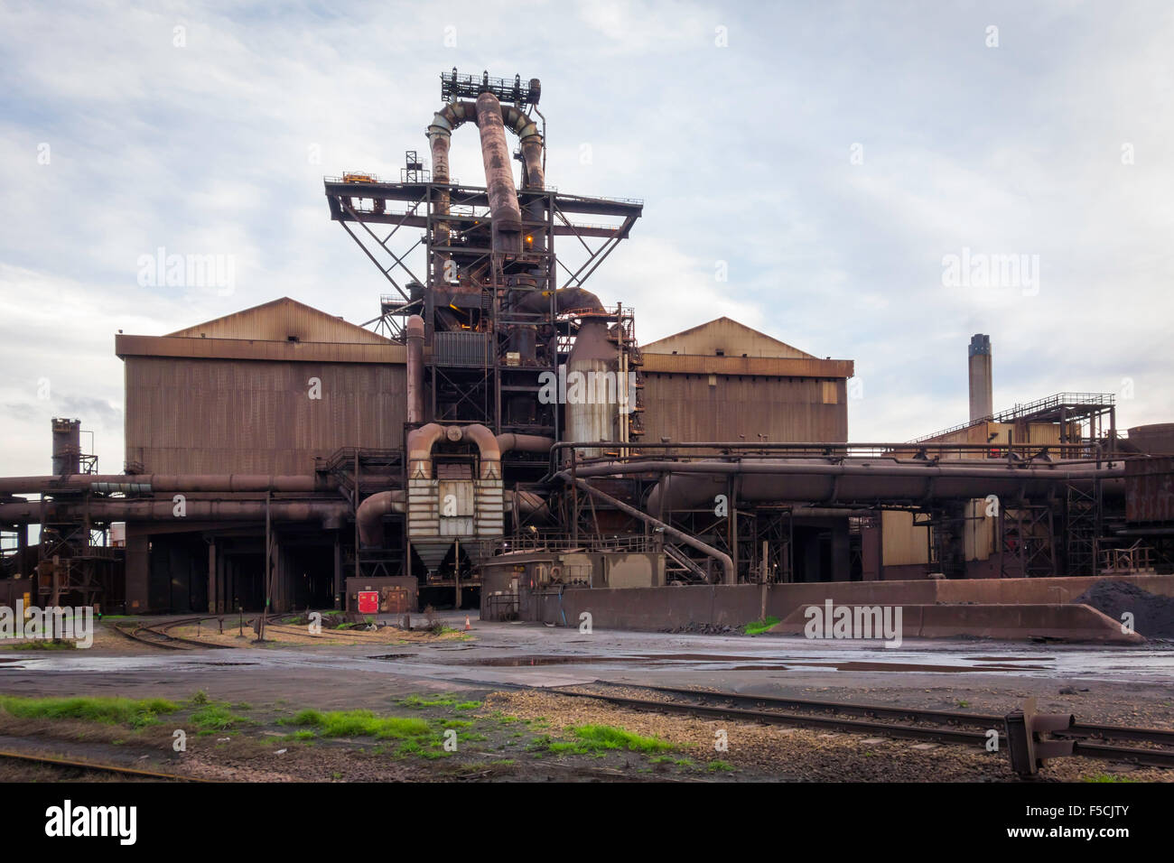 Blast furnace at Redcar Steelworks in Cleveland England shut down and ...