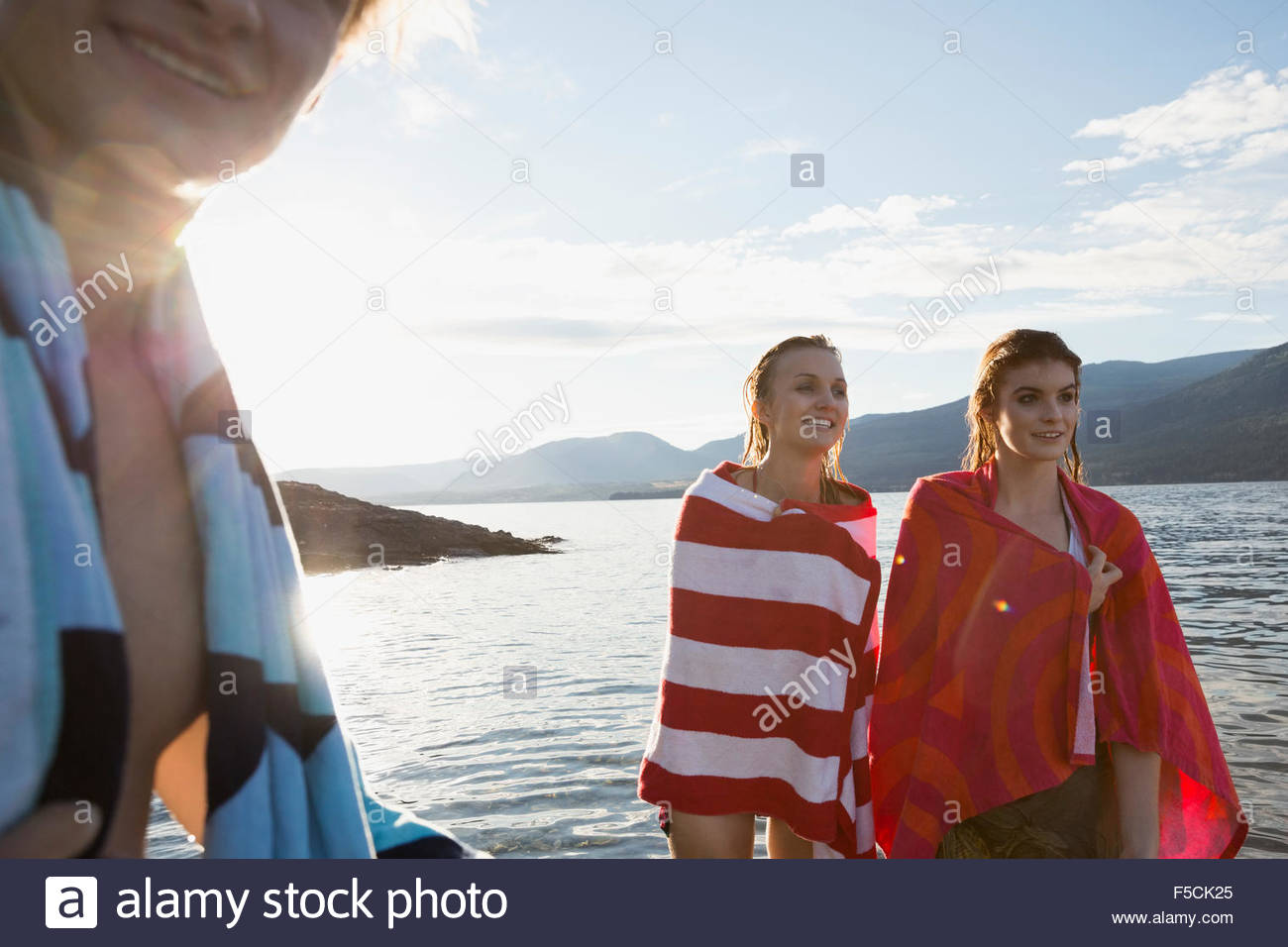 Woman drying off towel hi-res stock photography and images - Alamy