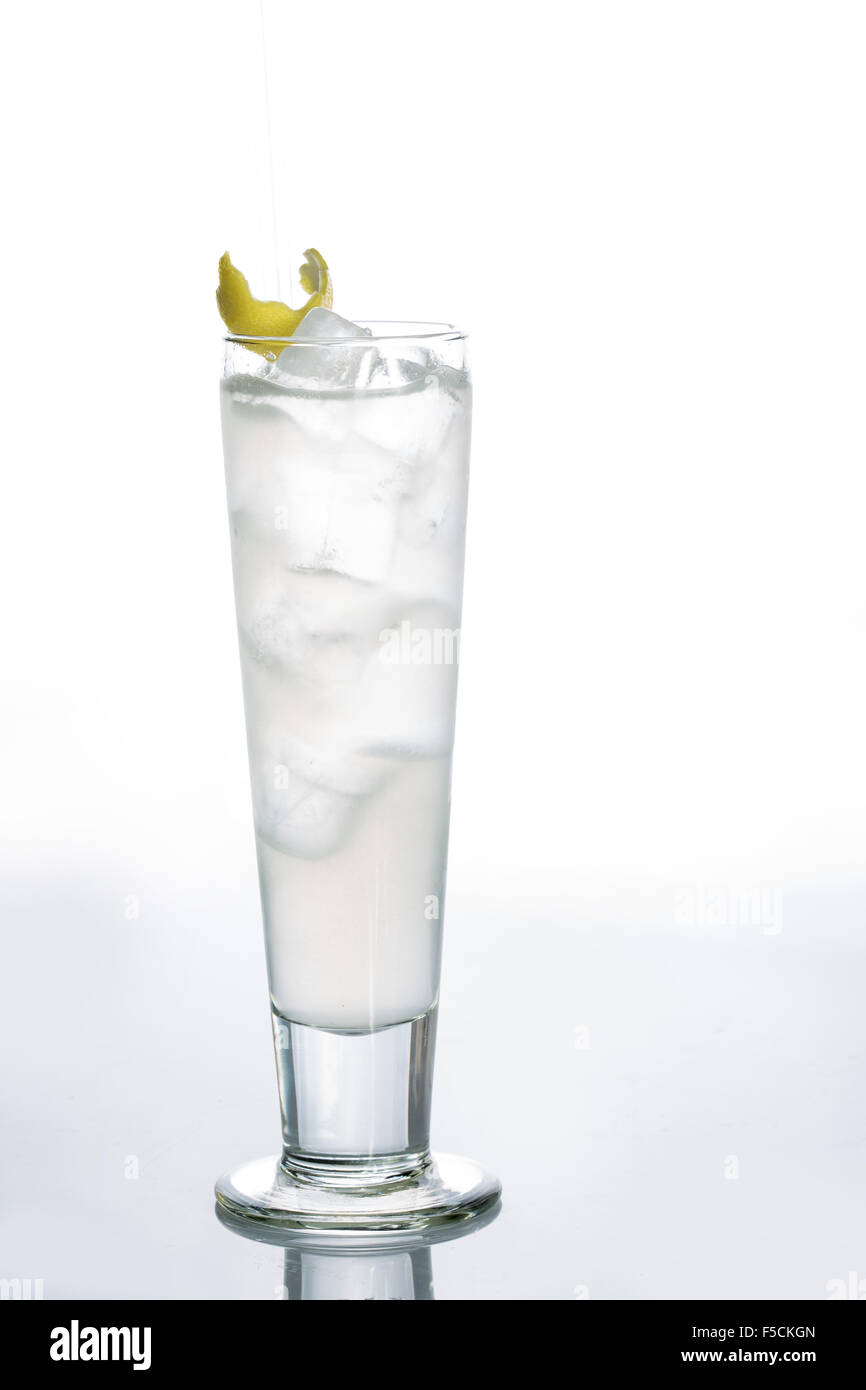 Glass of pure water with ice cubes. Isolated on white background Stock ...